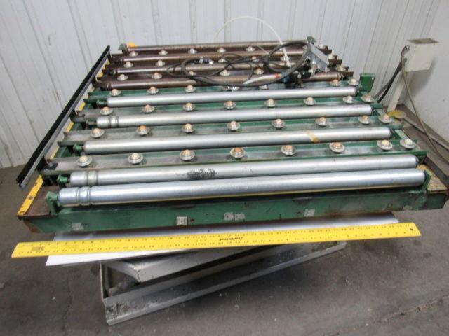 RAPISTAN 38-1/2"W x 46"L Pneumatic Lift Take Off Manual Discharge Conv ...