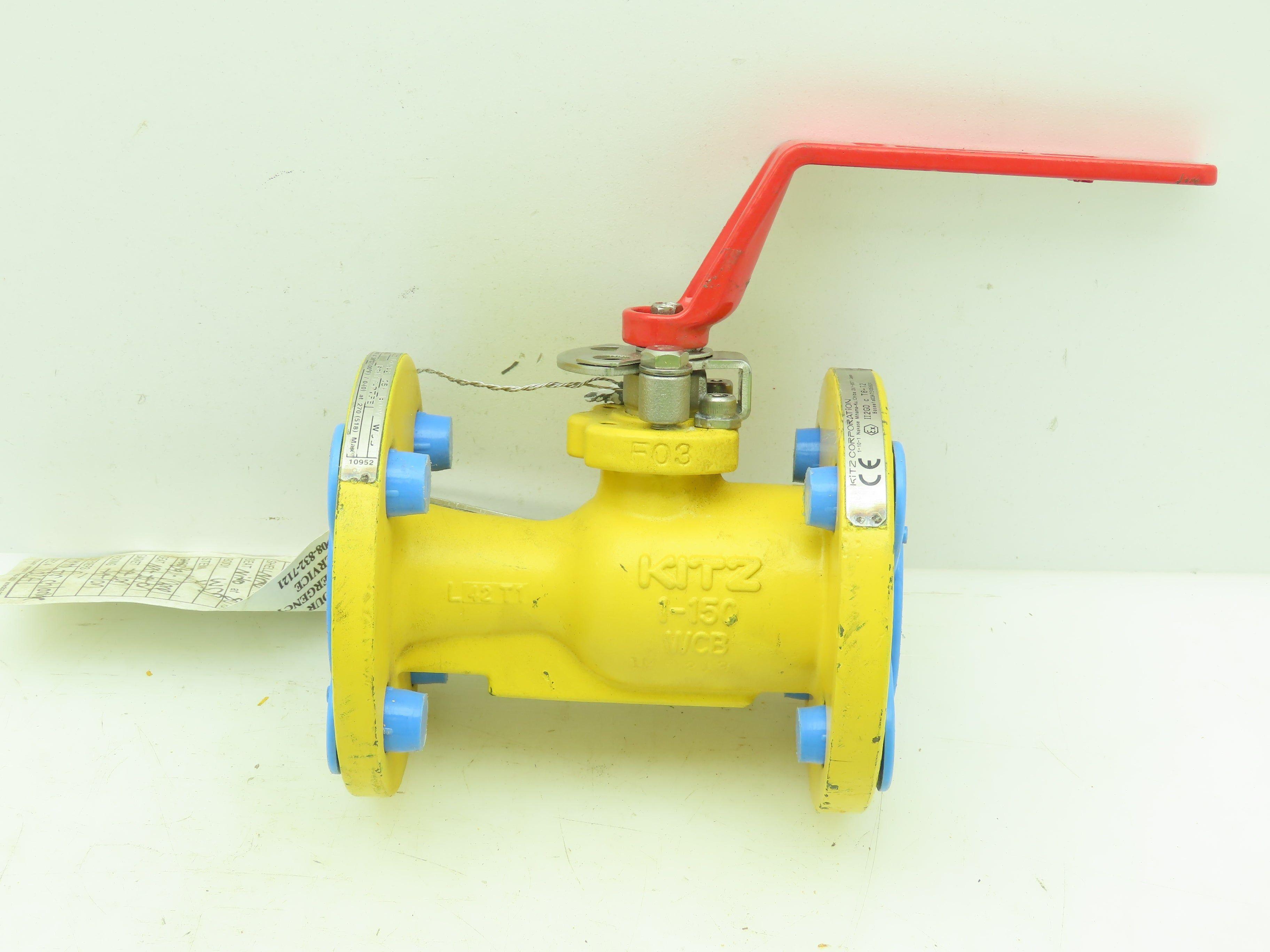 Kitz 150SCTAZM Steel Ball Valve 1" Flanged 4-Bolt Raised Face Class 15 ...