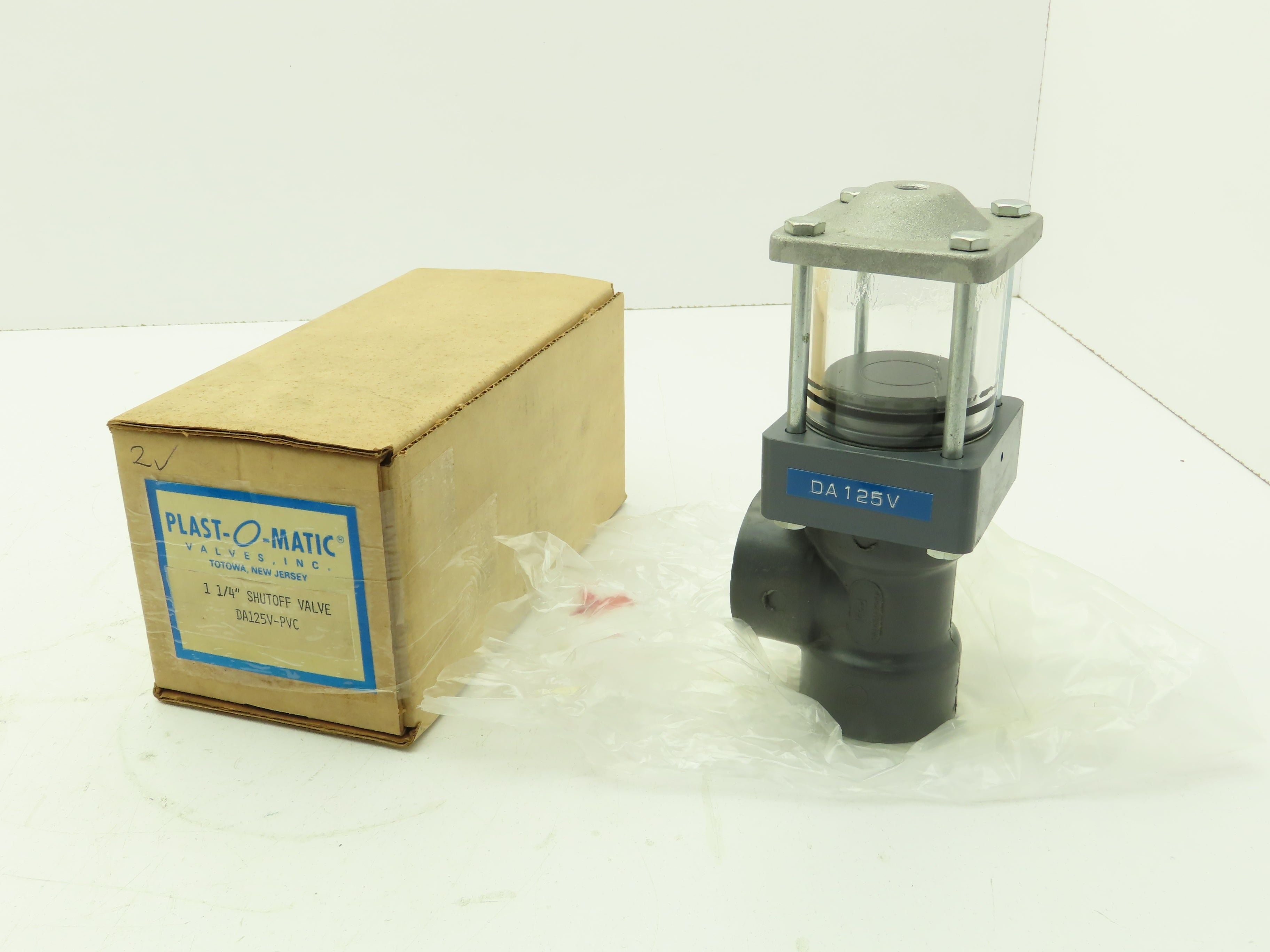 Plast-o-matic DA125V-PVC 1 1/4" Shutoff Valve Pneumatic Controlled Aut ...