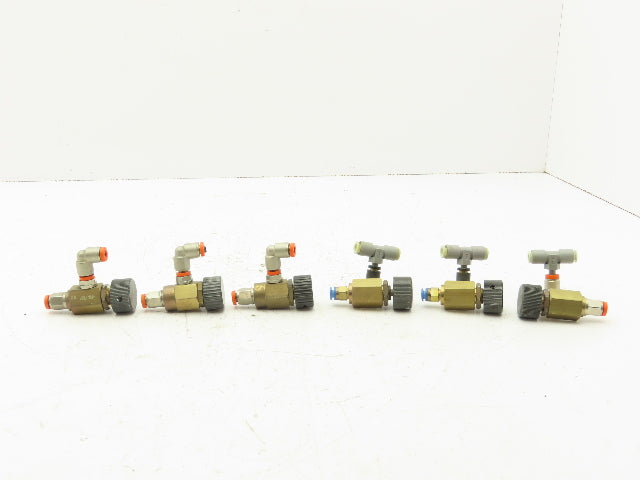 Adjustable Elbow Air Flow Needle Control Valve 1/8" 4-4.5 Turn Lot of ...
