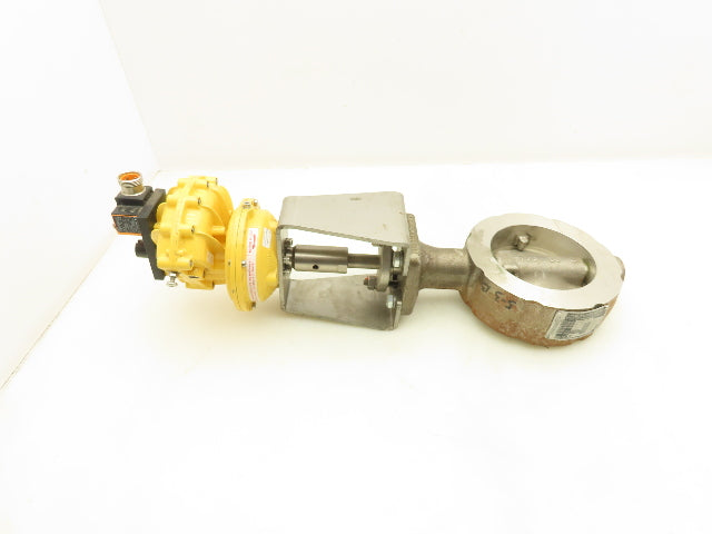 Crane Flowseal Stainless 4" Butterfly Valve w/Kinetrol Pneumatic Actua ...