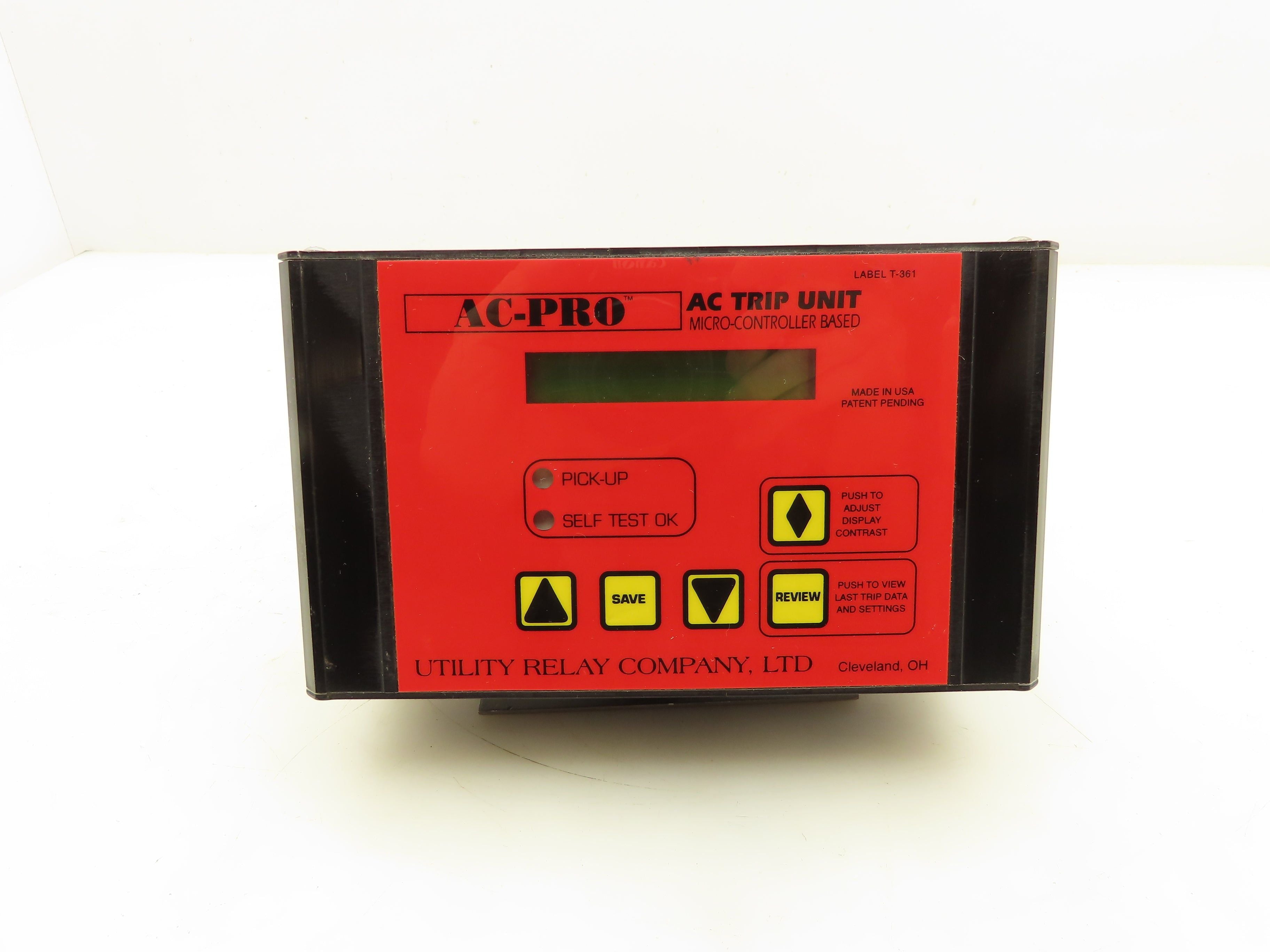 Utility Relay Company T-361 AC-PRO Ac Trip Unit Micro Controlled Based ...
