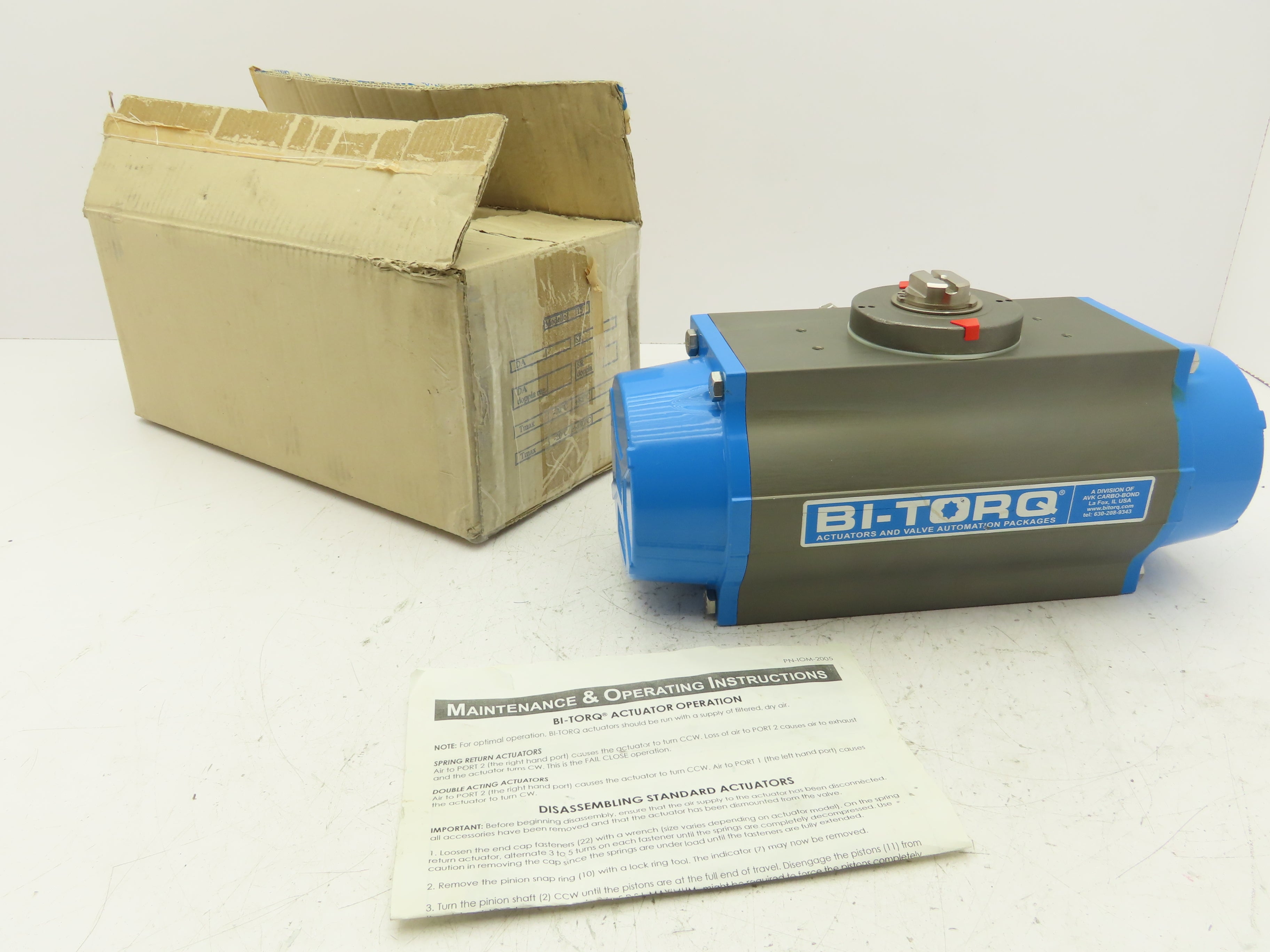 Valbia BI-TORQ 115 Double Acting Spring Return Pneumatic Actuator 1/4 ...