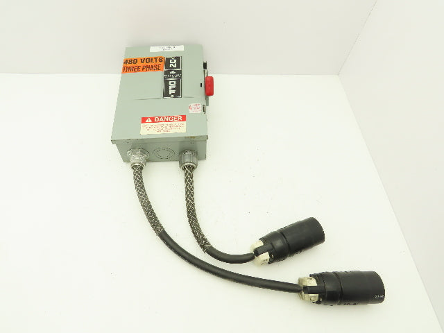 GE TH3361 Safety Switch Electrical Box 30A 600V 20HP 3PH Hubbell Pigta ...