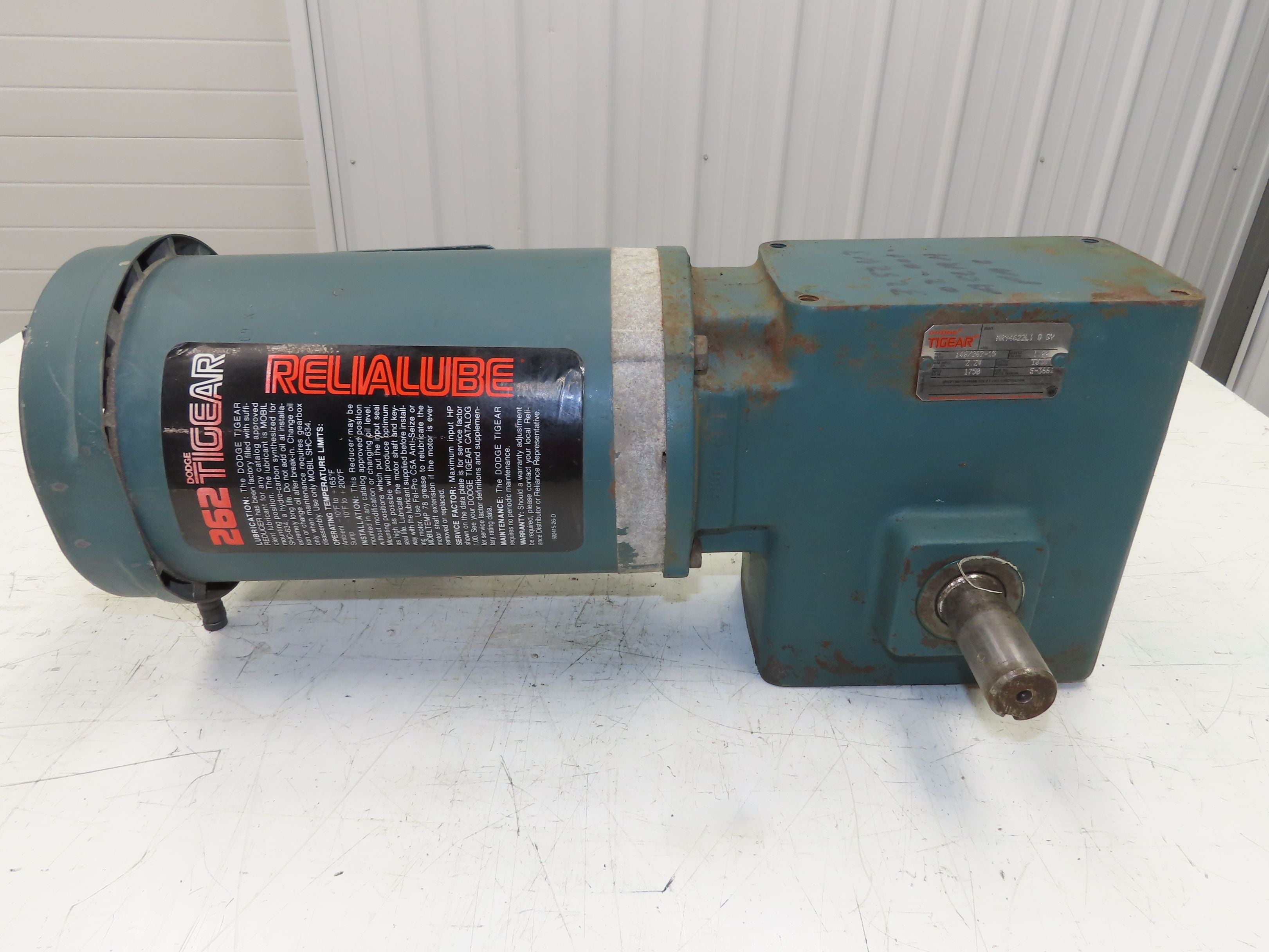 Dodge Reliance MR94622L1 15:1 Gearmotor 116 RPM 2Hp 230/460V 3PH RH 14 ...