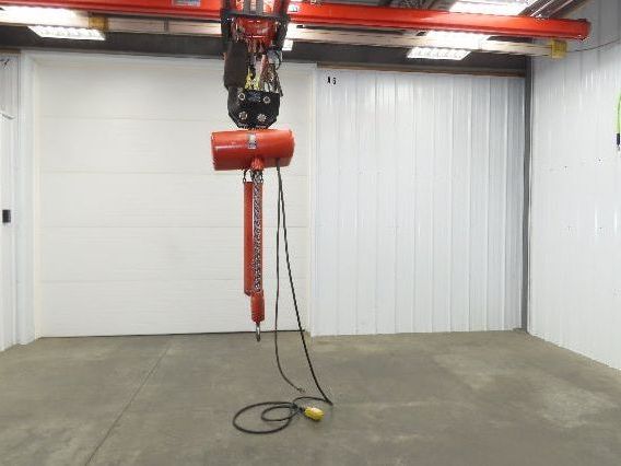 CM Lodestar RRT2 3 Ton Electric Chain Hoist 19' Lift 11/3.3 FPM Trolle ...