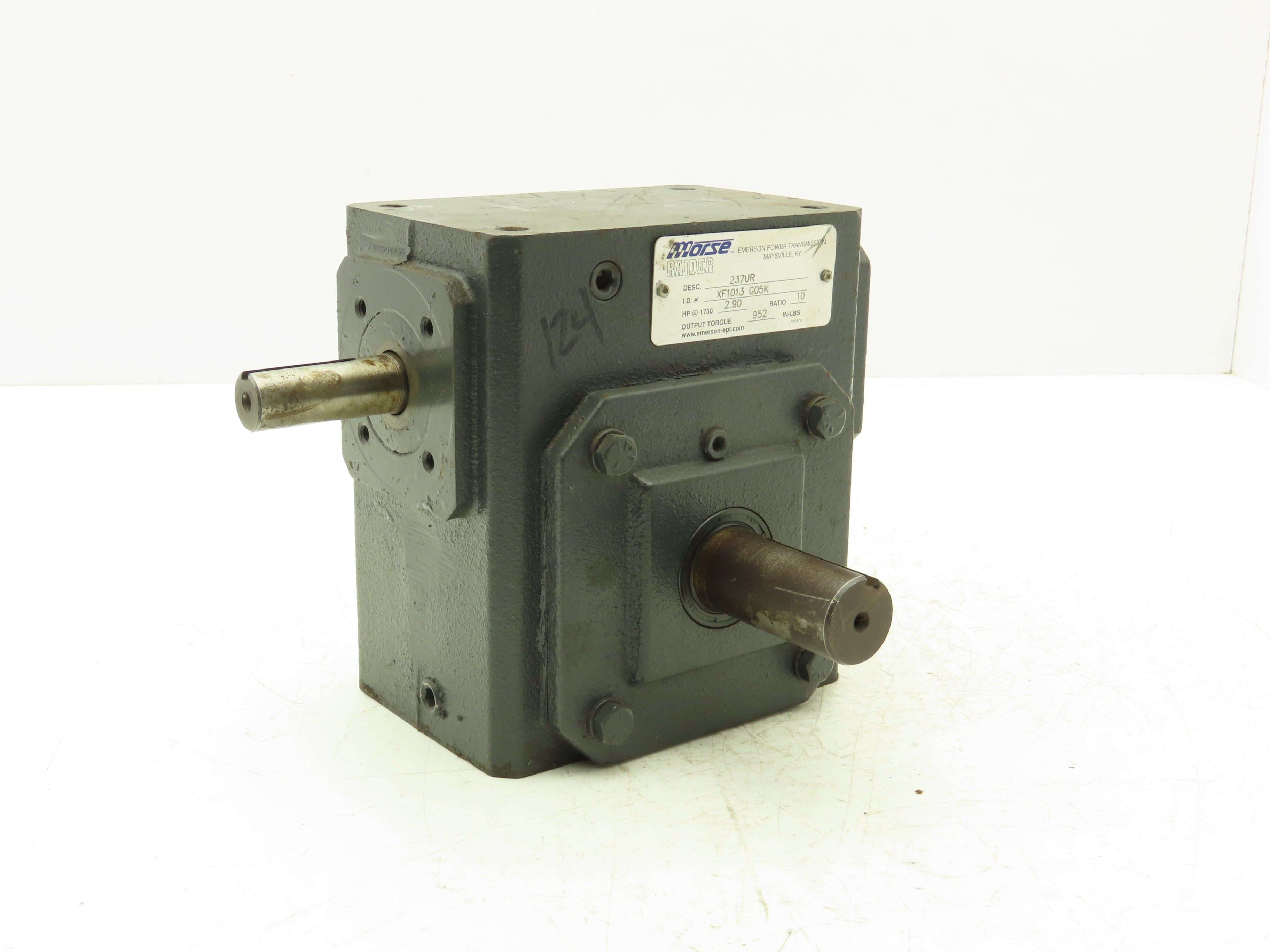 Morse Raider Plus 237UR10 Worm Gearbox 10:1 Reducer 2.9Hp 175rpm RH Ou ...