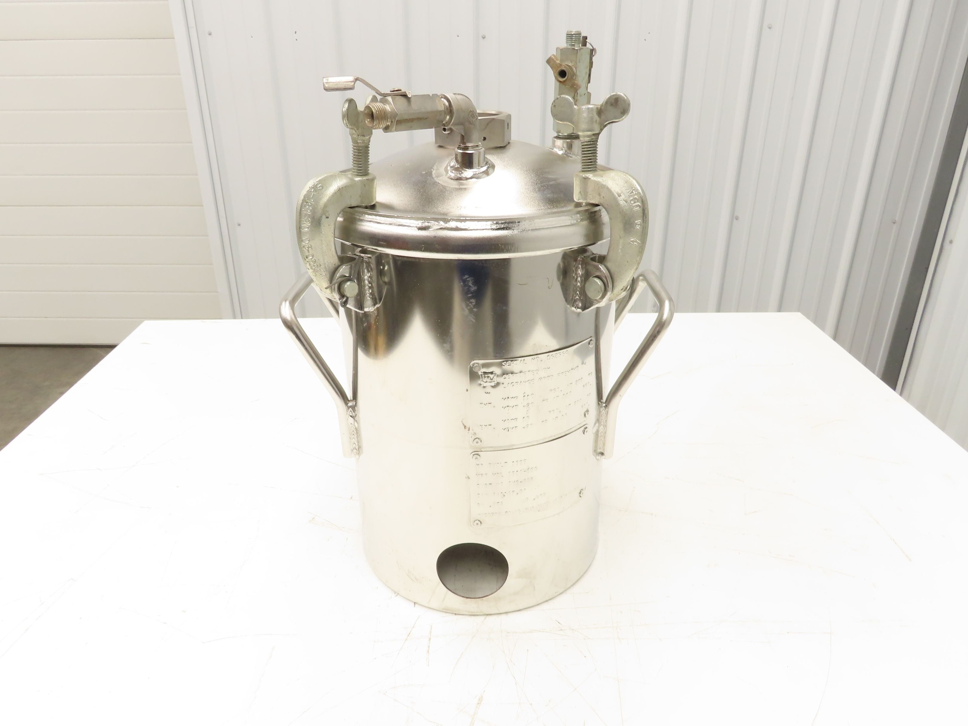 Devilbiss 0910-496 QMS Paint Sprayer Pressure Tank 2 Gallon Stainless ...