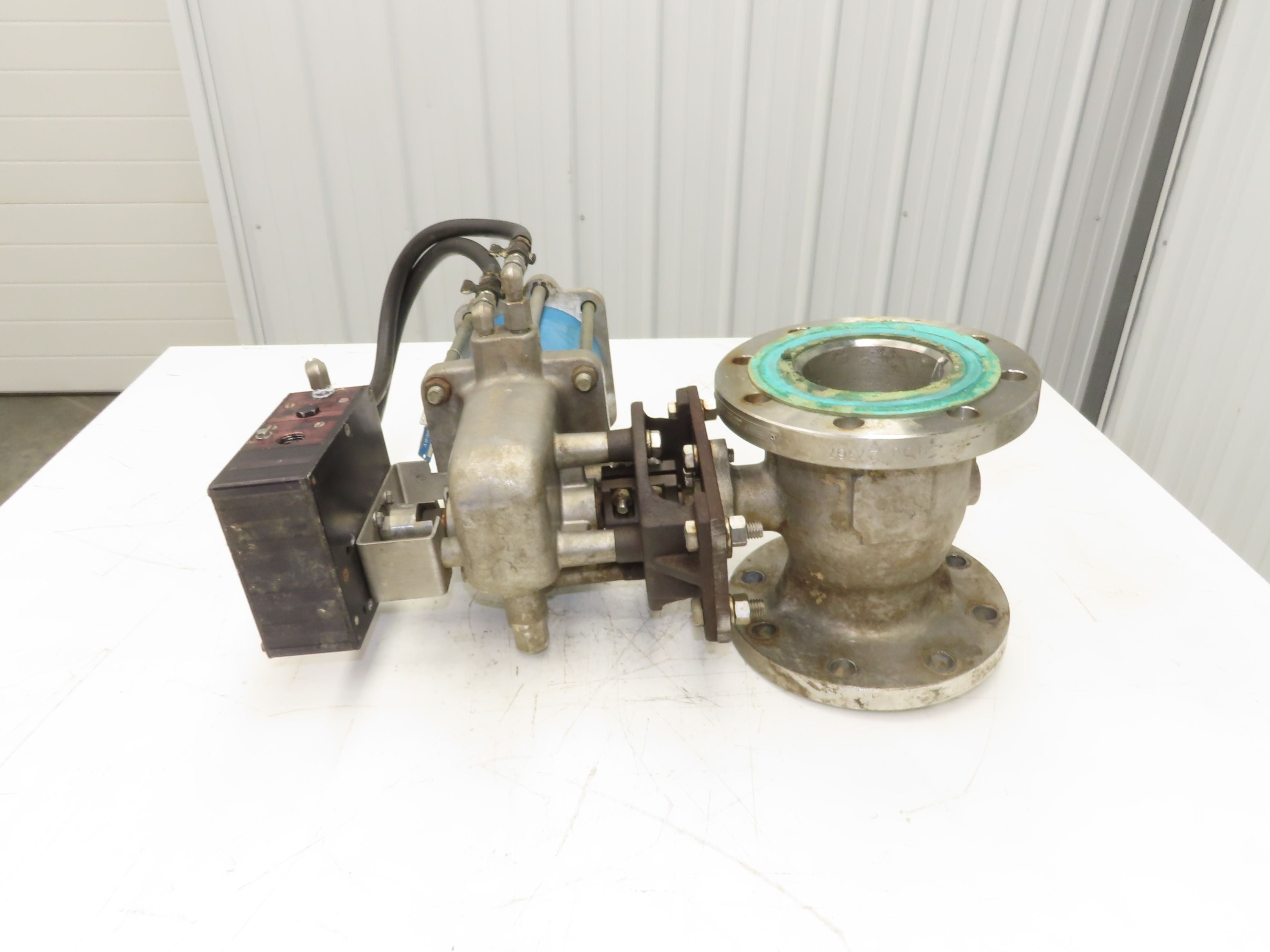 Jamesbury 4" Flanged Ball Valve Pneumatic Air Actuator w/Positioner ...