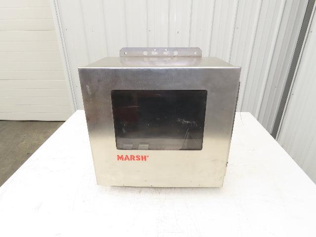 Marsh 17x16x10" Stainless Steel Industrial Computer Monitor Enclosure ...