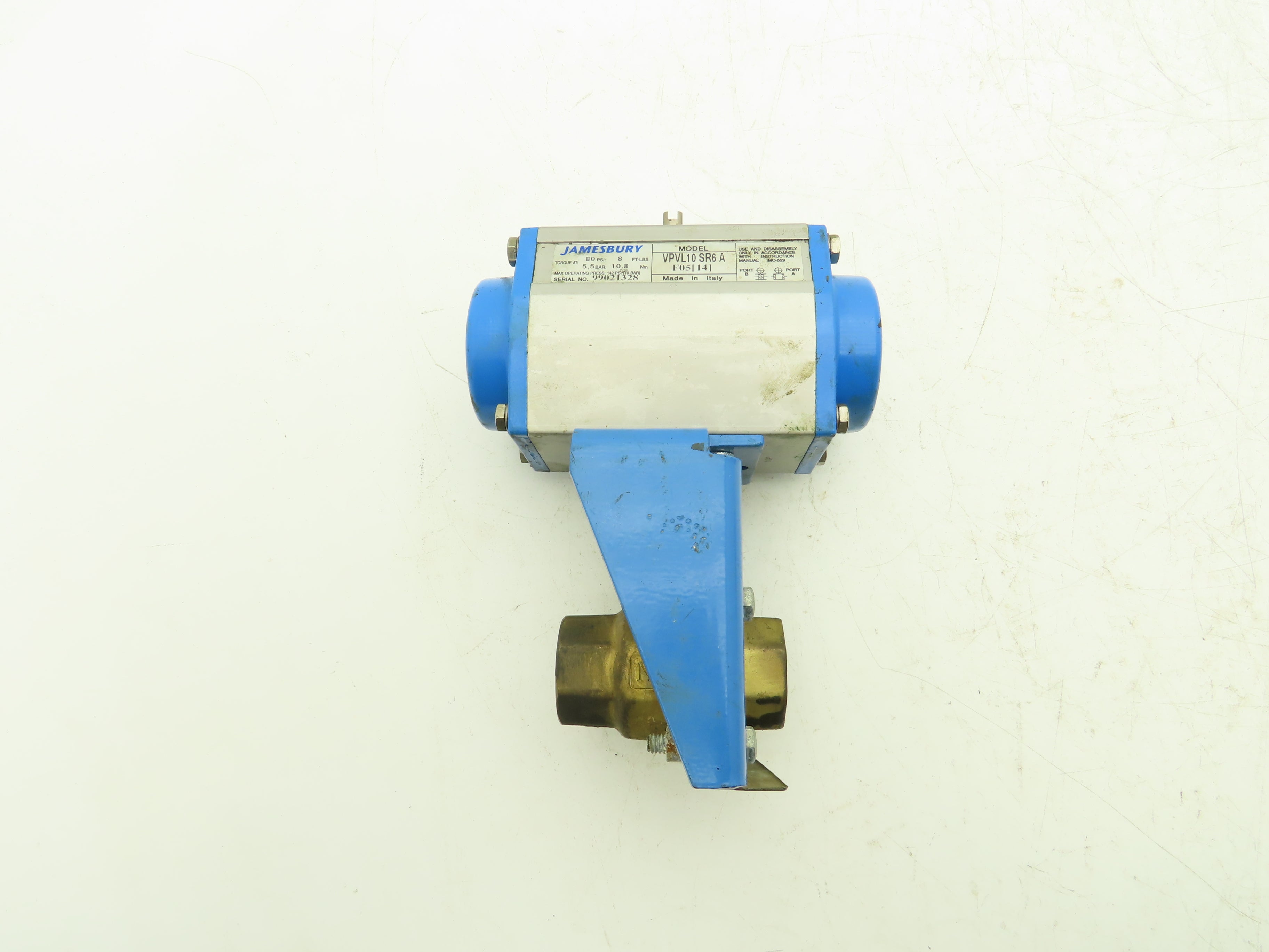 Jamesbury VPVL10SR6AF0514 Pneumatic Actuator 1/4 Turn 80psi 8ft-lb 1 ...