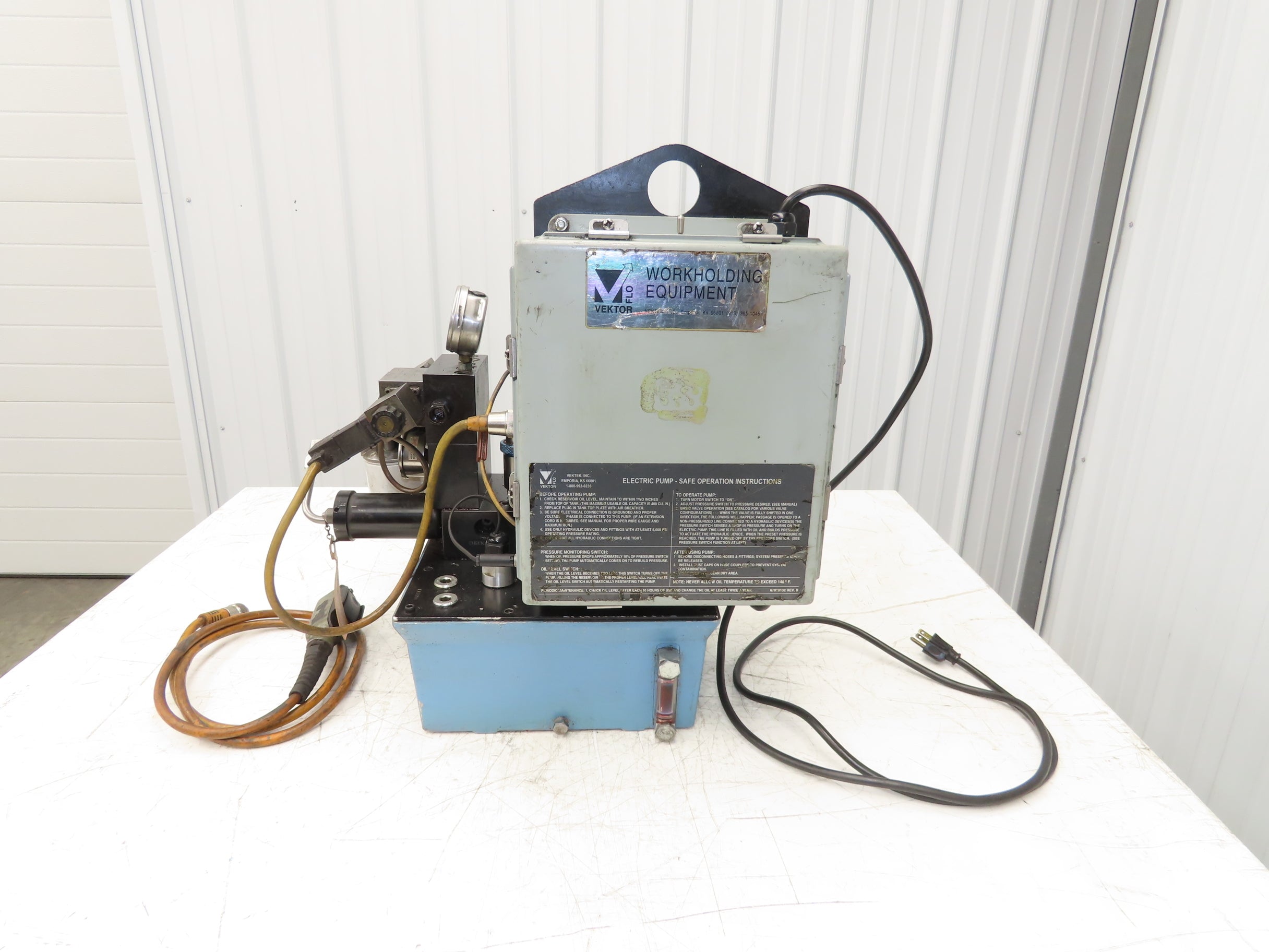Vektek Vector Flo Hydraulic Manual Workholding Pump Power Pack 2.5gal ...