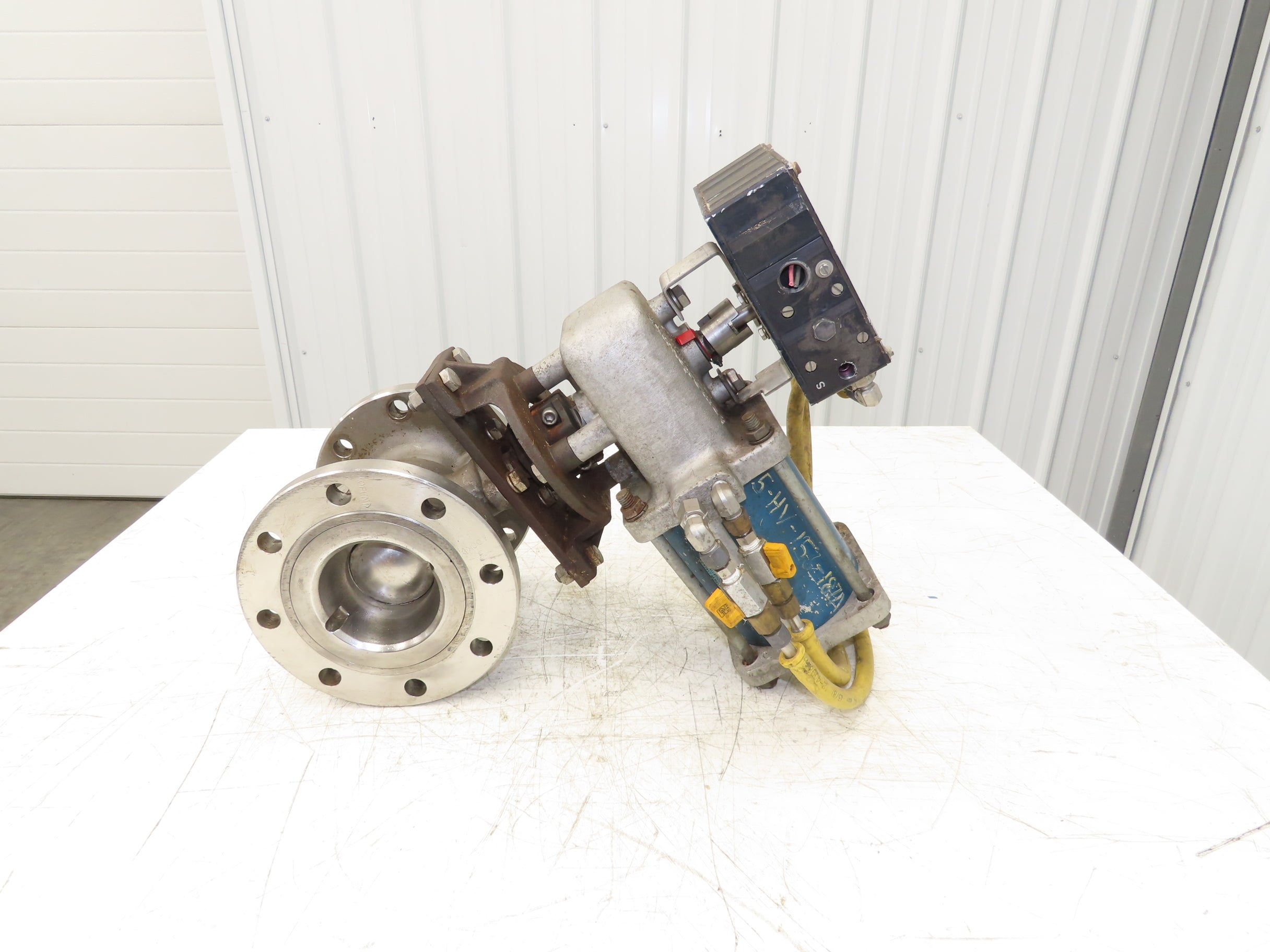 Jamesbury 4" Flanged Ball Valve Pneumatic Air Actuator PMV Positioner ...