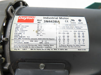 Dayton 3N443BA Squirrel Cage Blower Fan 3/4Hp 3450rpm 230/460V 3PH Mot ...