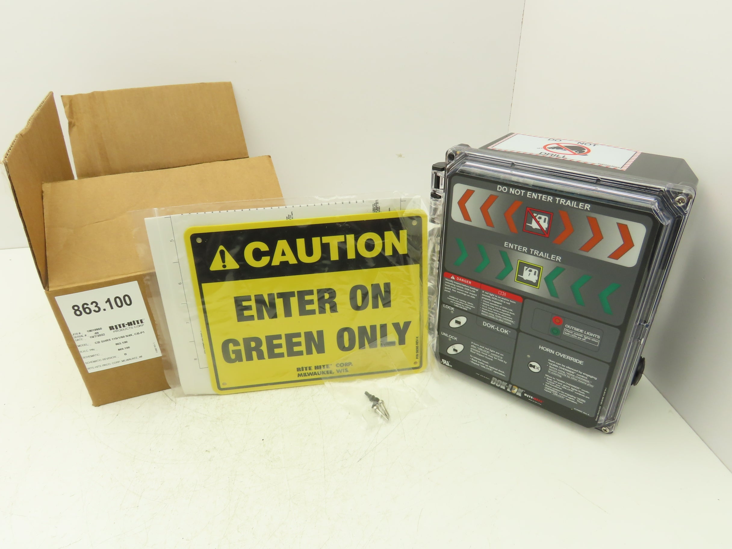 Rite Hite 863.100 CBSHR5 Dock Lock Control Box 115VAC Doc-lok CB P1 ...