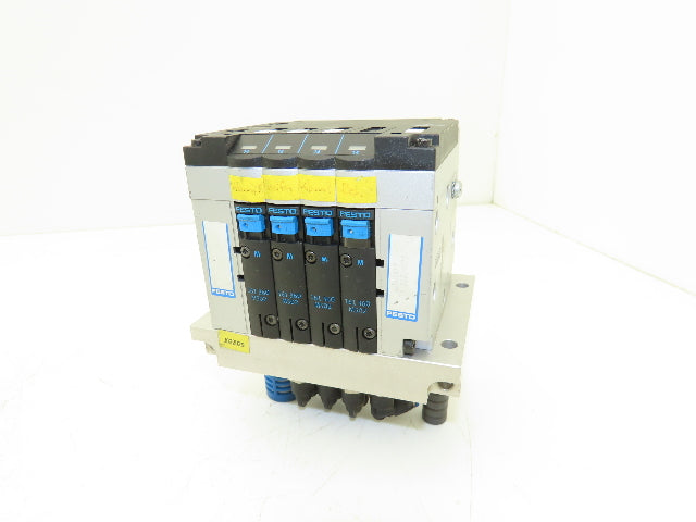 Festo CPV-14-VI 4 Station Solenoid Valve Manifold Assembly 24V CPV14-V ...