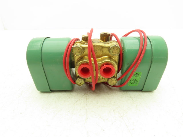 Asco Red Hat 8342C20 Solenoid Valve 1/4"NPT 4 Way 2 Pos 125psi 110/120 ...