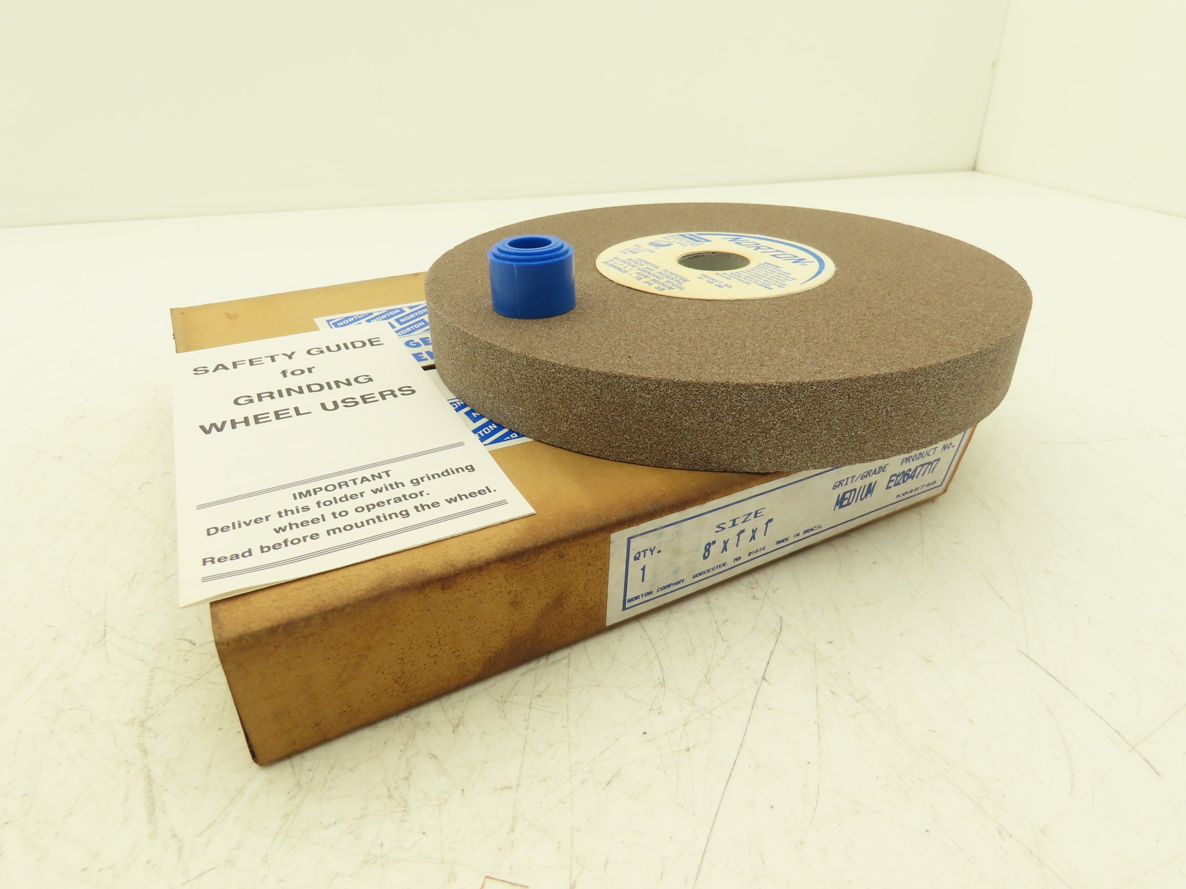 Norton 6A091 8x1x1" Bench & Pedestal Alundum Grinding Wheel Medium 60 ...