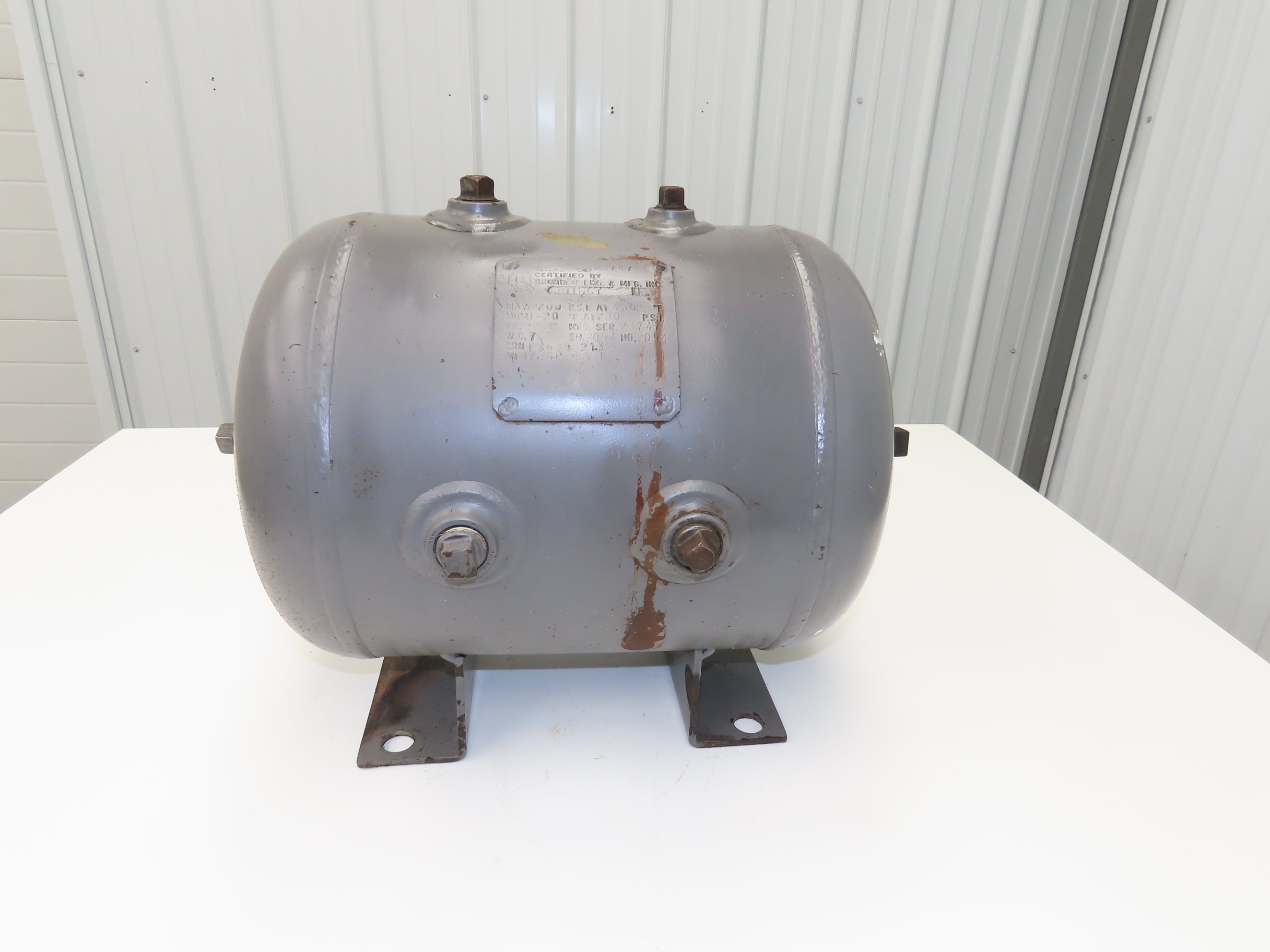 Brunner MDMT-20 Horizontal Compressed Air Tank Receiver 10 Gal 200 PSI ...