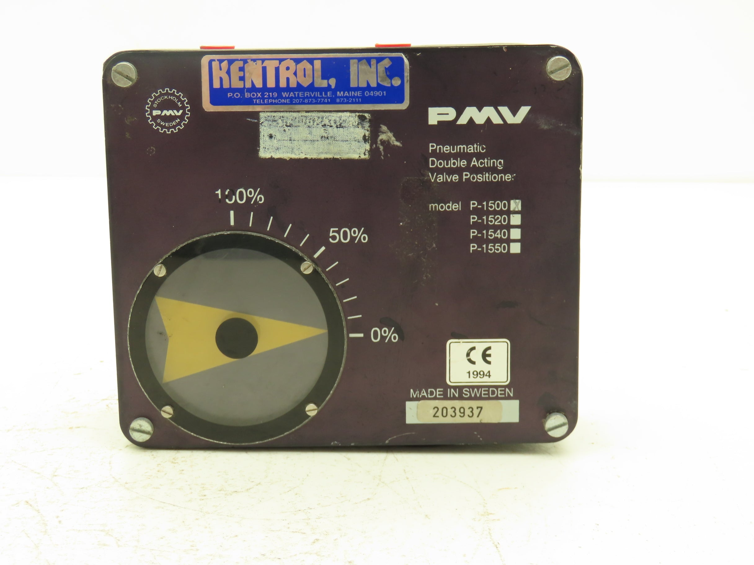 PMV P-1500 Pneumatic Valve Positioner Double Acting 1/2"Sq Drive ...