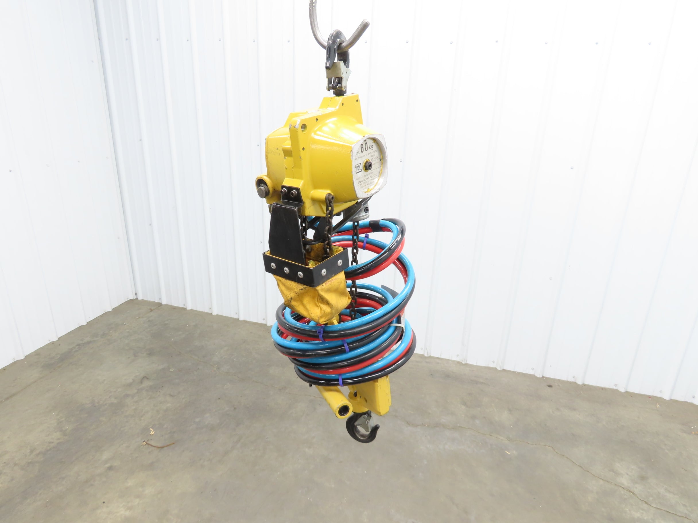 Endo Kogyo ATC-60K 132Lb 60kg Pneumatic Air Chain Hoist 7' 6" Lift Hoo ...