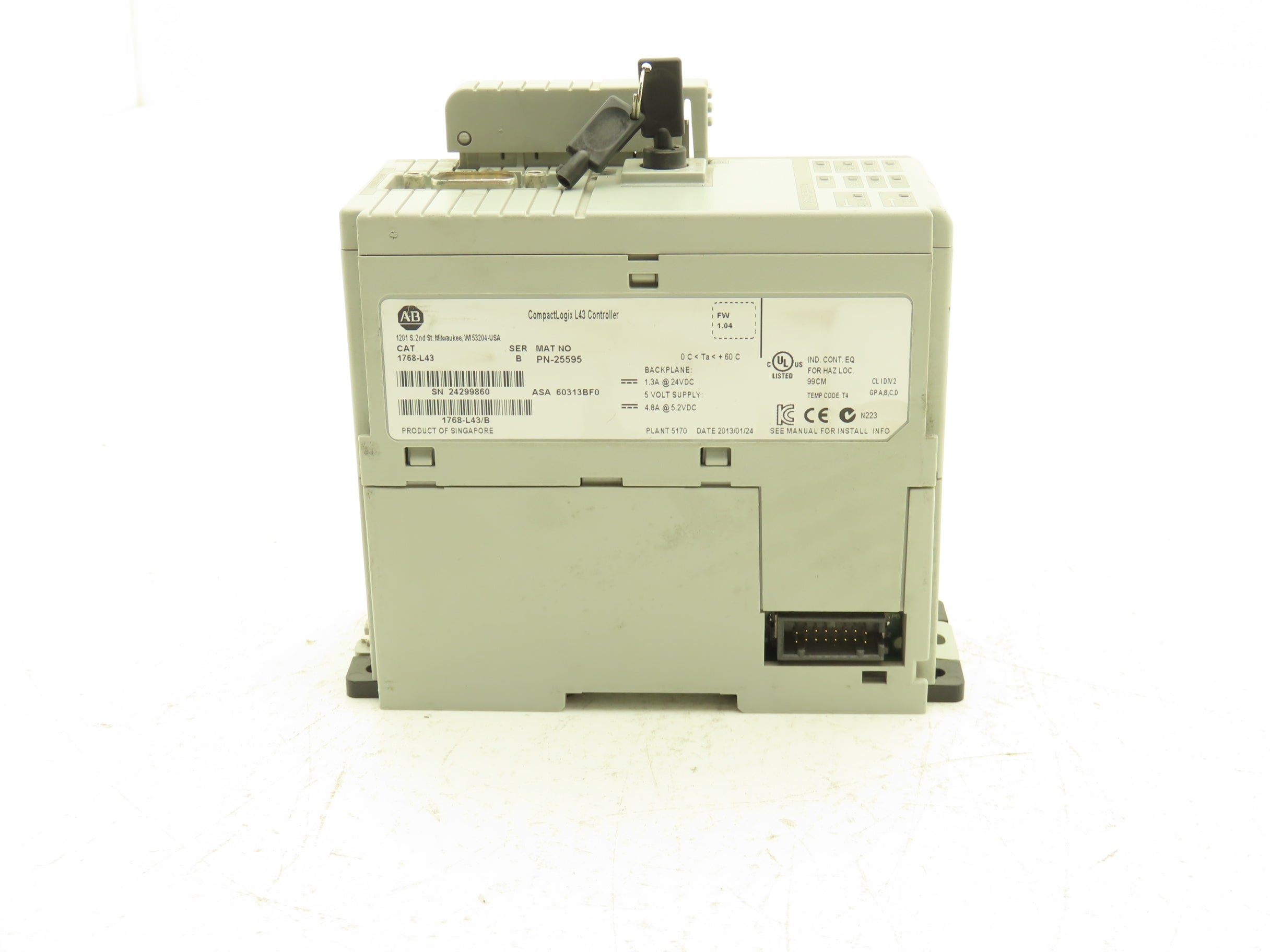 Allen Bradley 1768-L43/B Logix L43 PLC Processor Memory Controller Uni ...