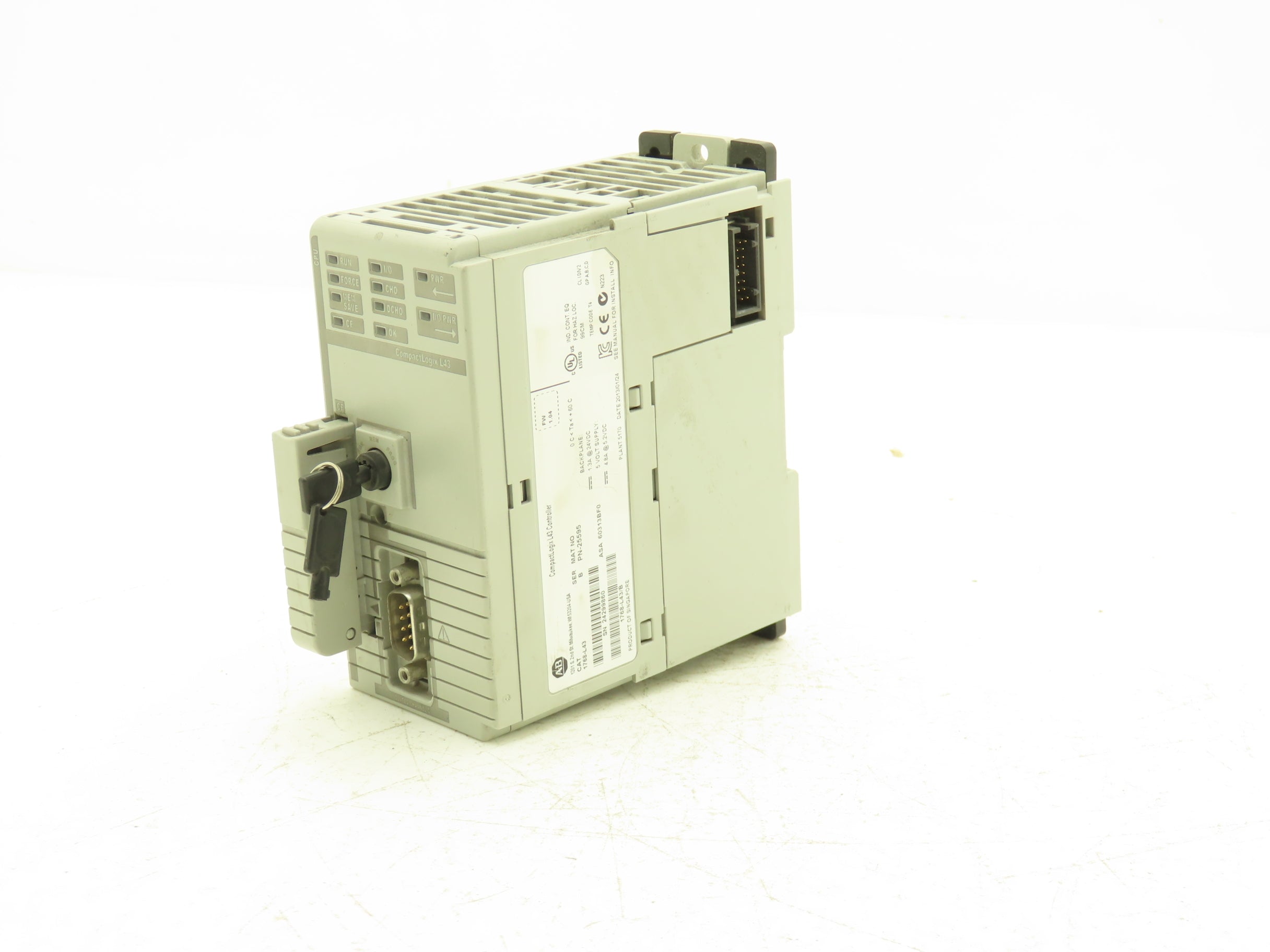 Allen Bradley 1768-L43/B Logix L43 PLC Processor Memory Controller Uni ...