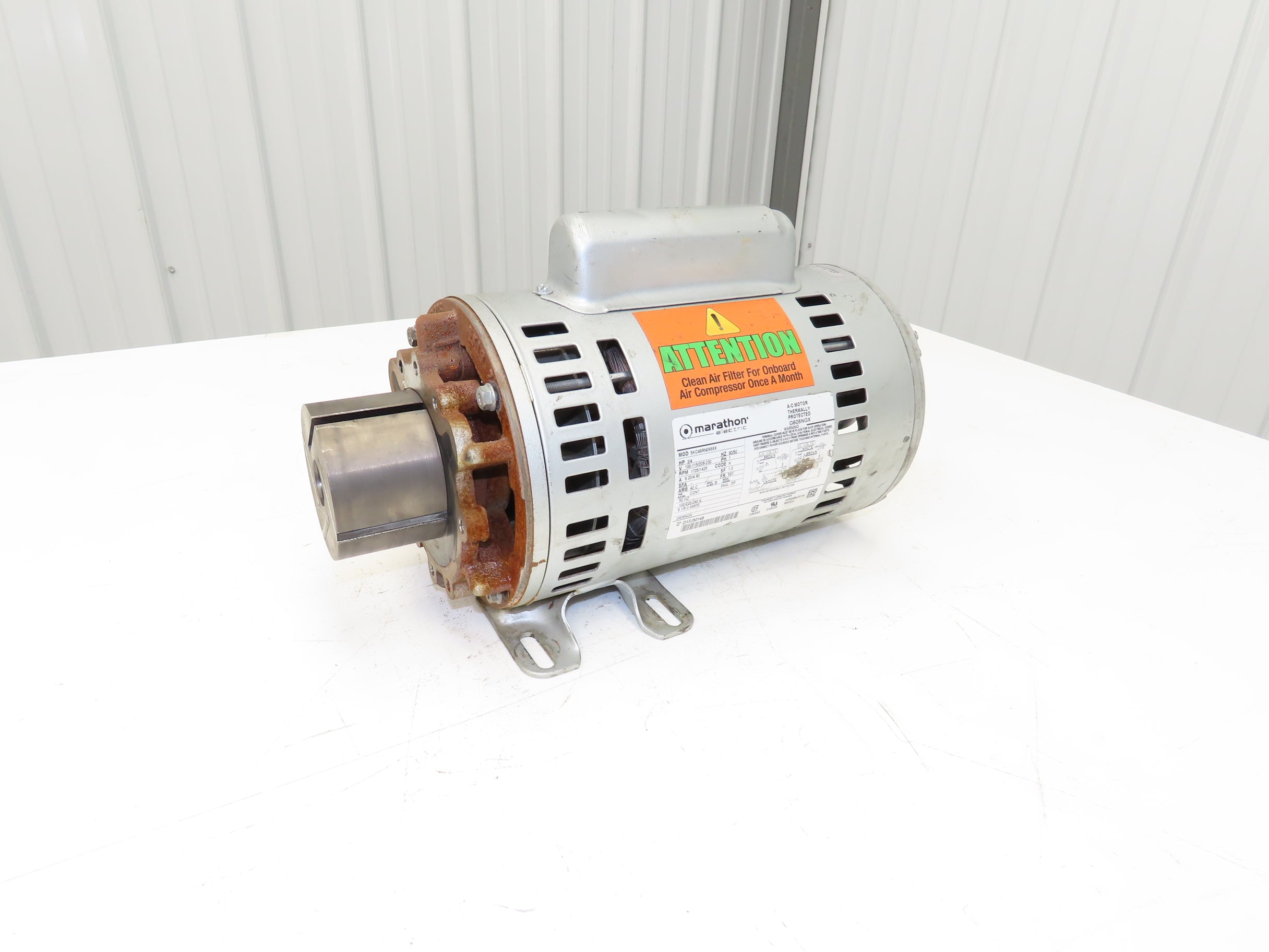 Marathon Single Phase 3/4Hp Motor 115/230V 1PH For Rotary Vane Vacuum ...