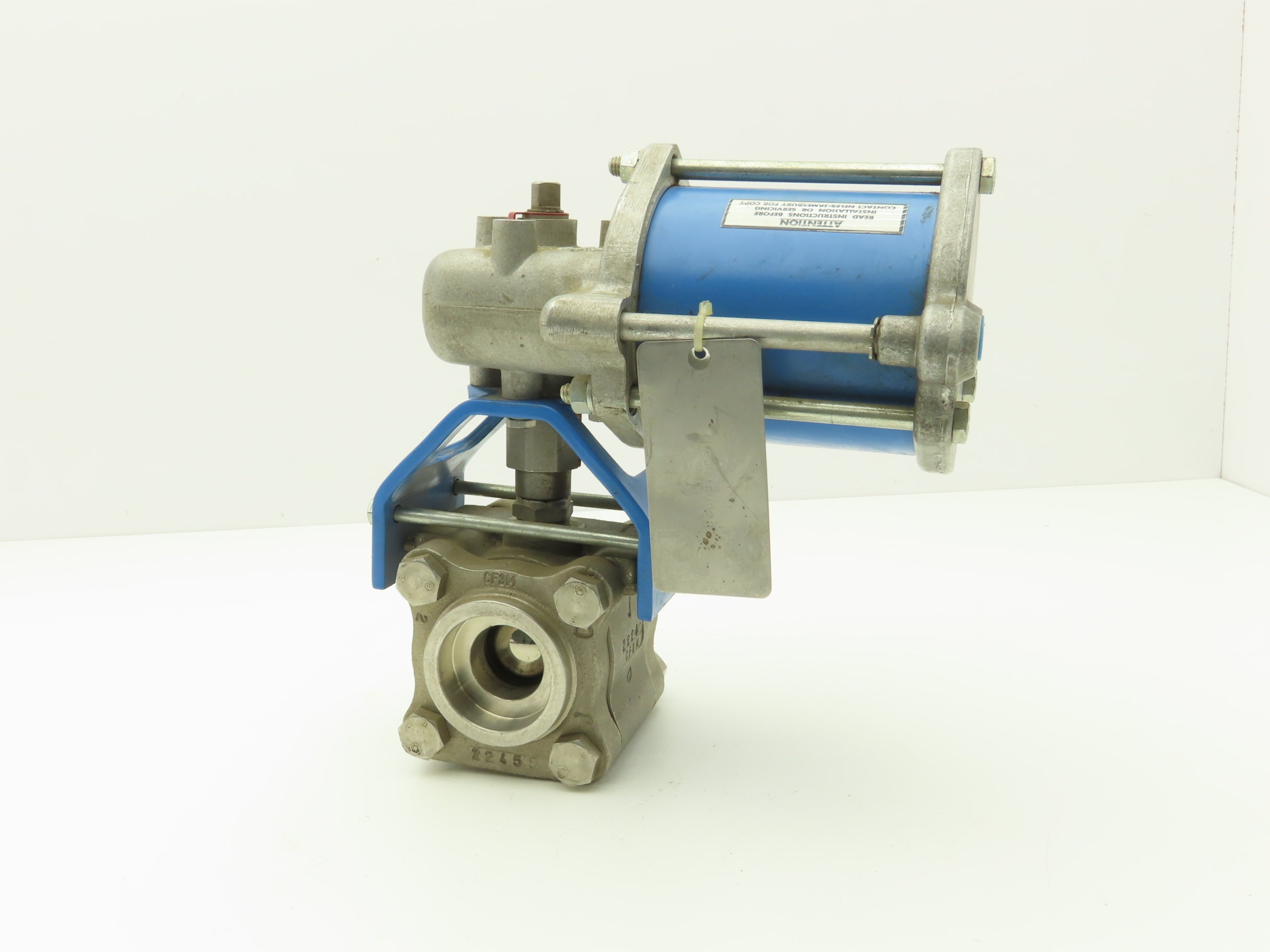 Jamesbury 1 1/2" 4CX 3600 MT3 316SS Socket Ball Valve & Pneumatic Actu ...