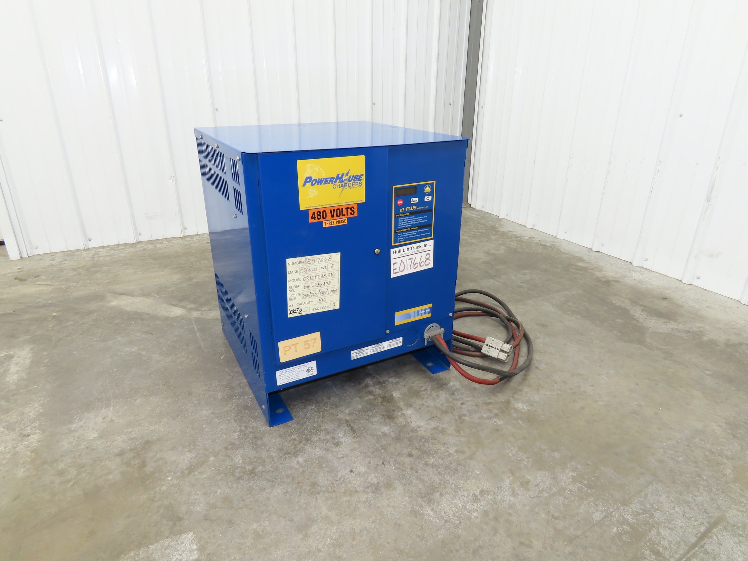 Crown Battery Powerhouse Forklift Charger 24V 510AH 97A 230/460v 3pH ...