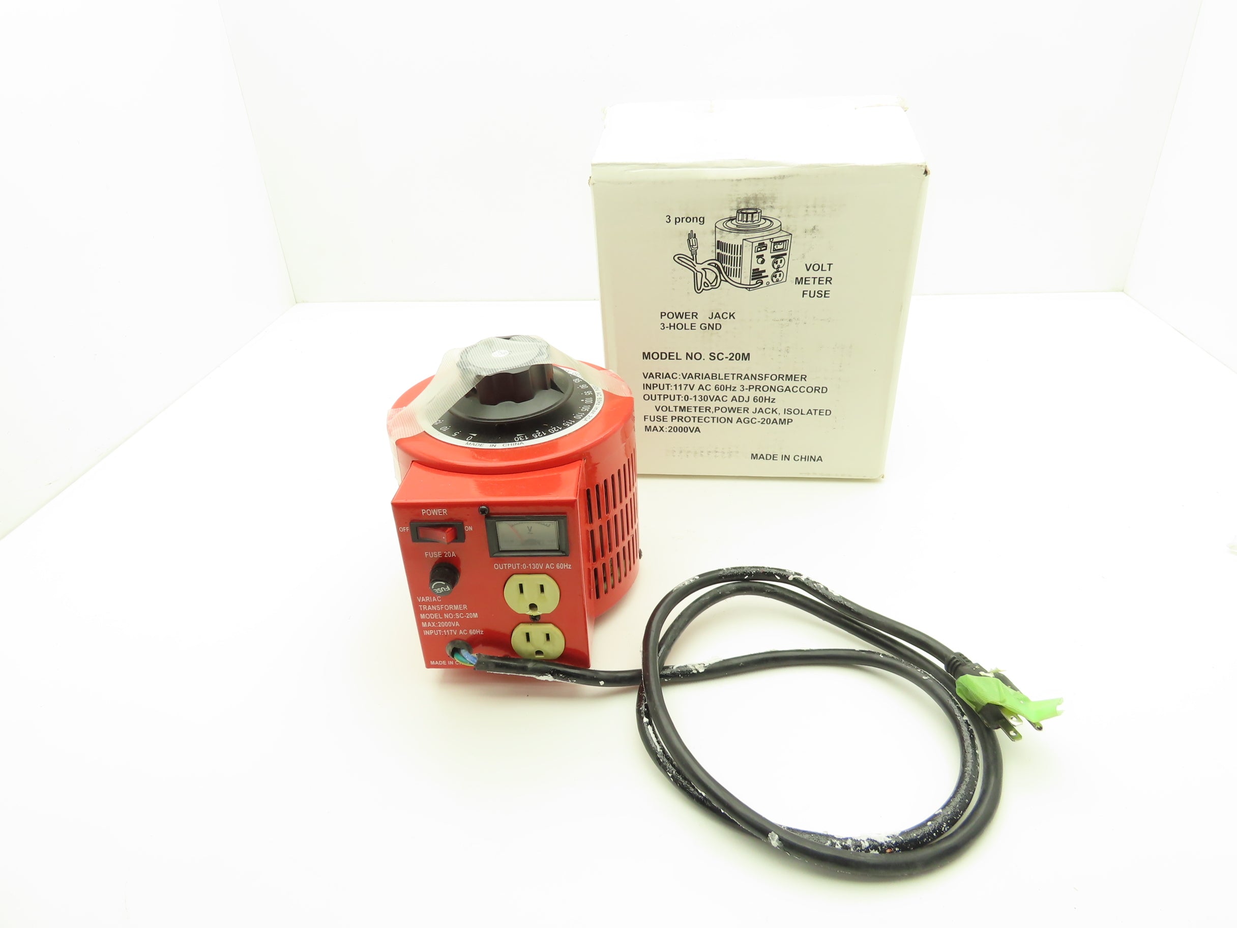 Variac SC-20M Variable Transformer 115V 60Hz Input 0-130V Adjustable 6 ...