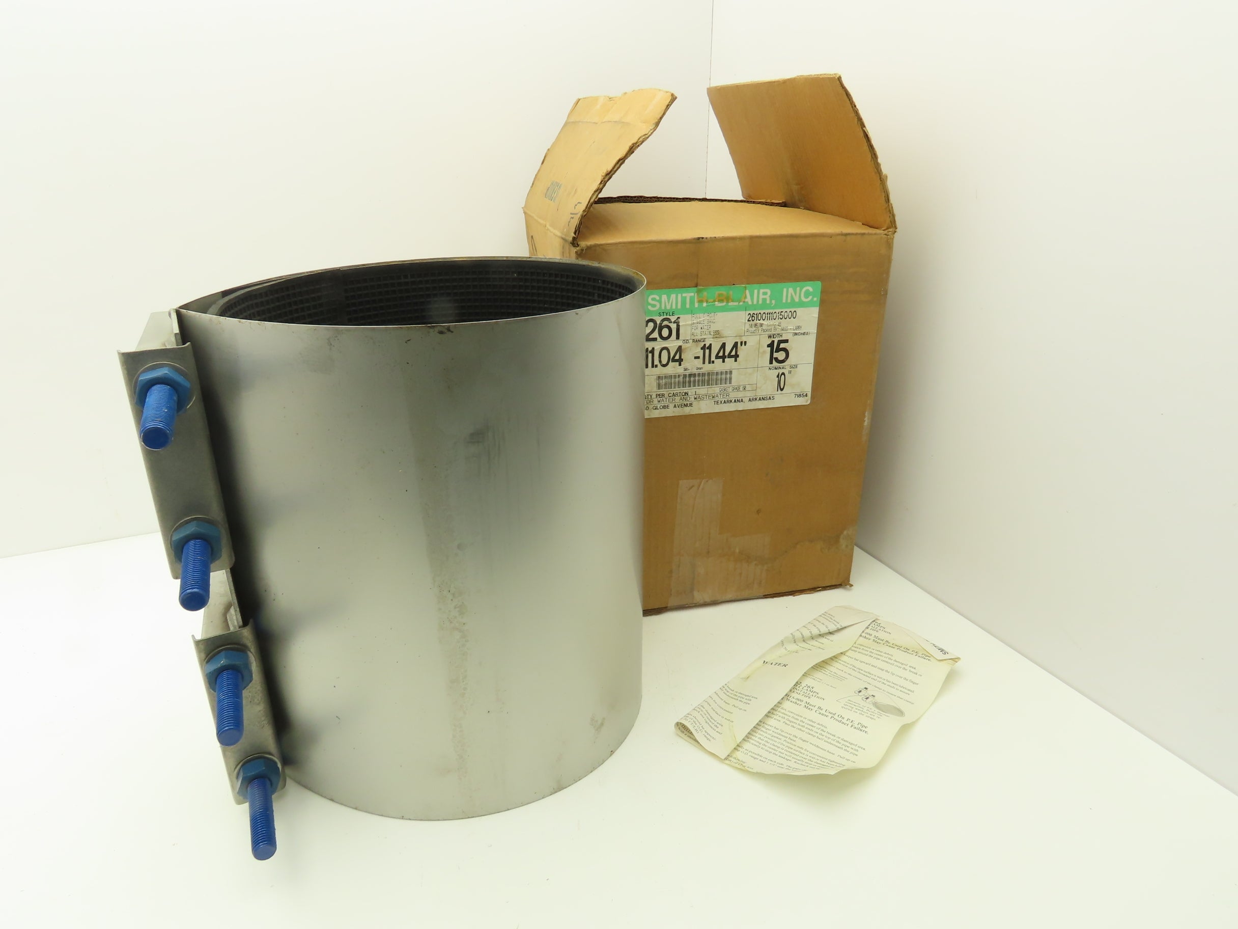 Smith Blair 26100111015000 Stainless Steel Pipe Repair Clamp 10" 4-Bol ...