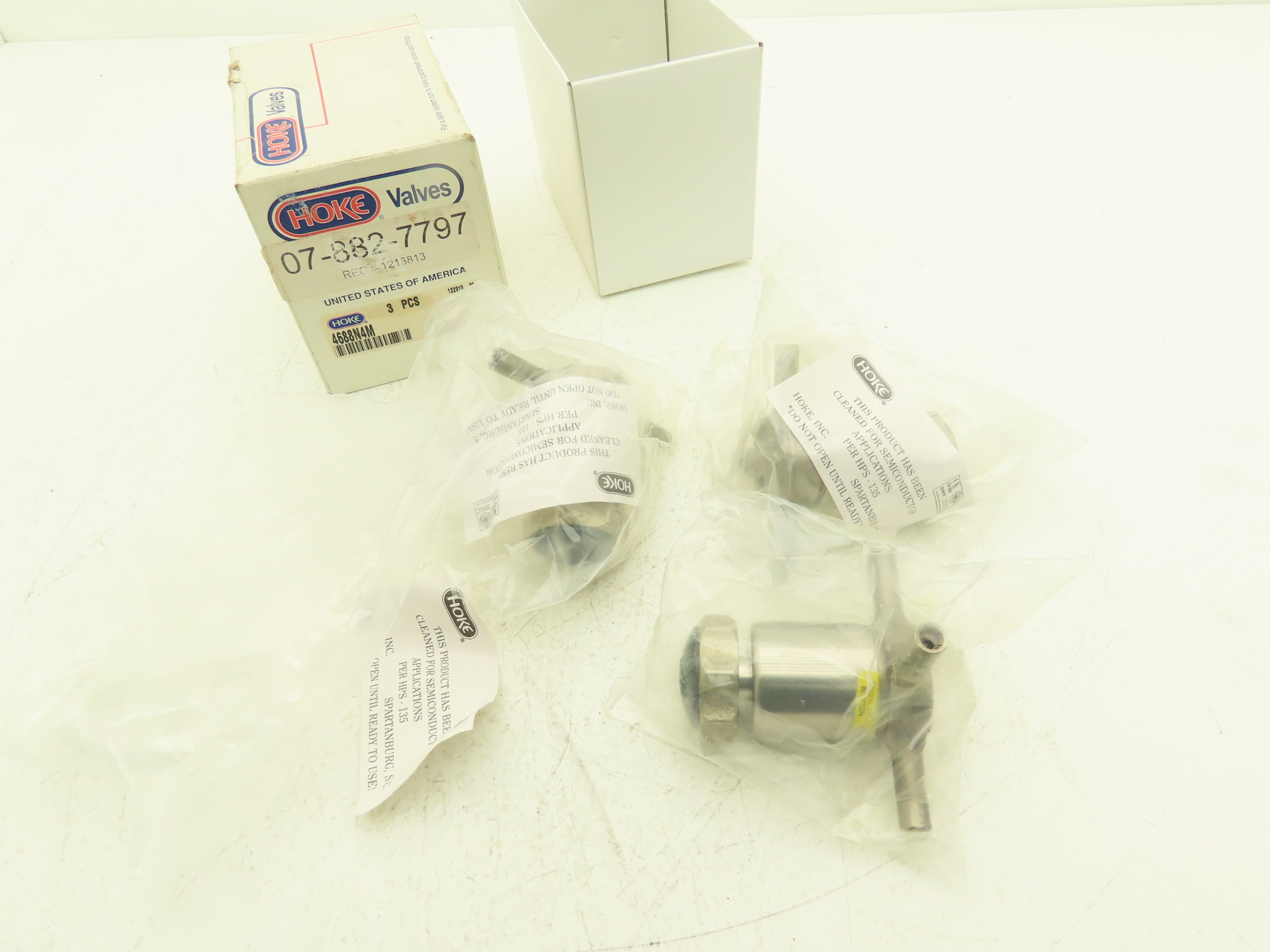 Hoke Valves 4688N4M Stainless 3-Port Diaphragm Valve 300psi Box of 3 ...