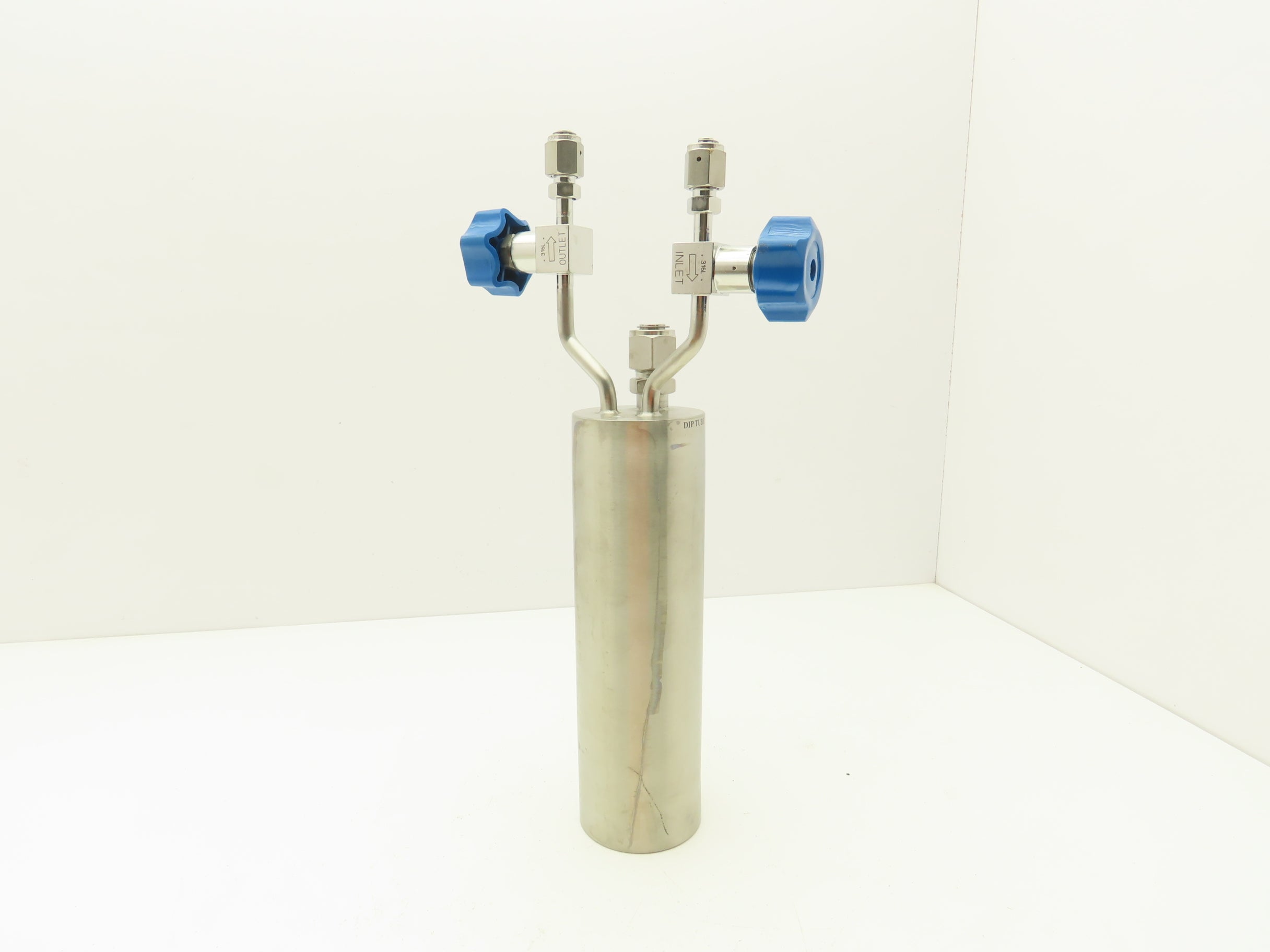 DOT 4B 260 Dip Tube 316L Stainless 3"x 10" w/Swagelok Fittings P2166-2 ...