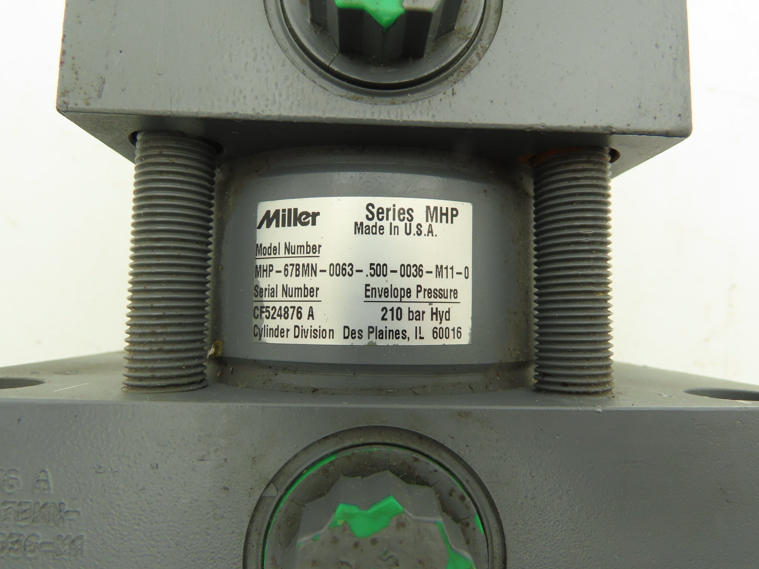 Miller Fluid Power MHP-67BMN Hydraulic Cylinder 63mm Bore 0.5" Stroke ...