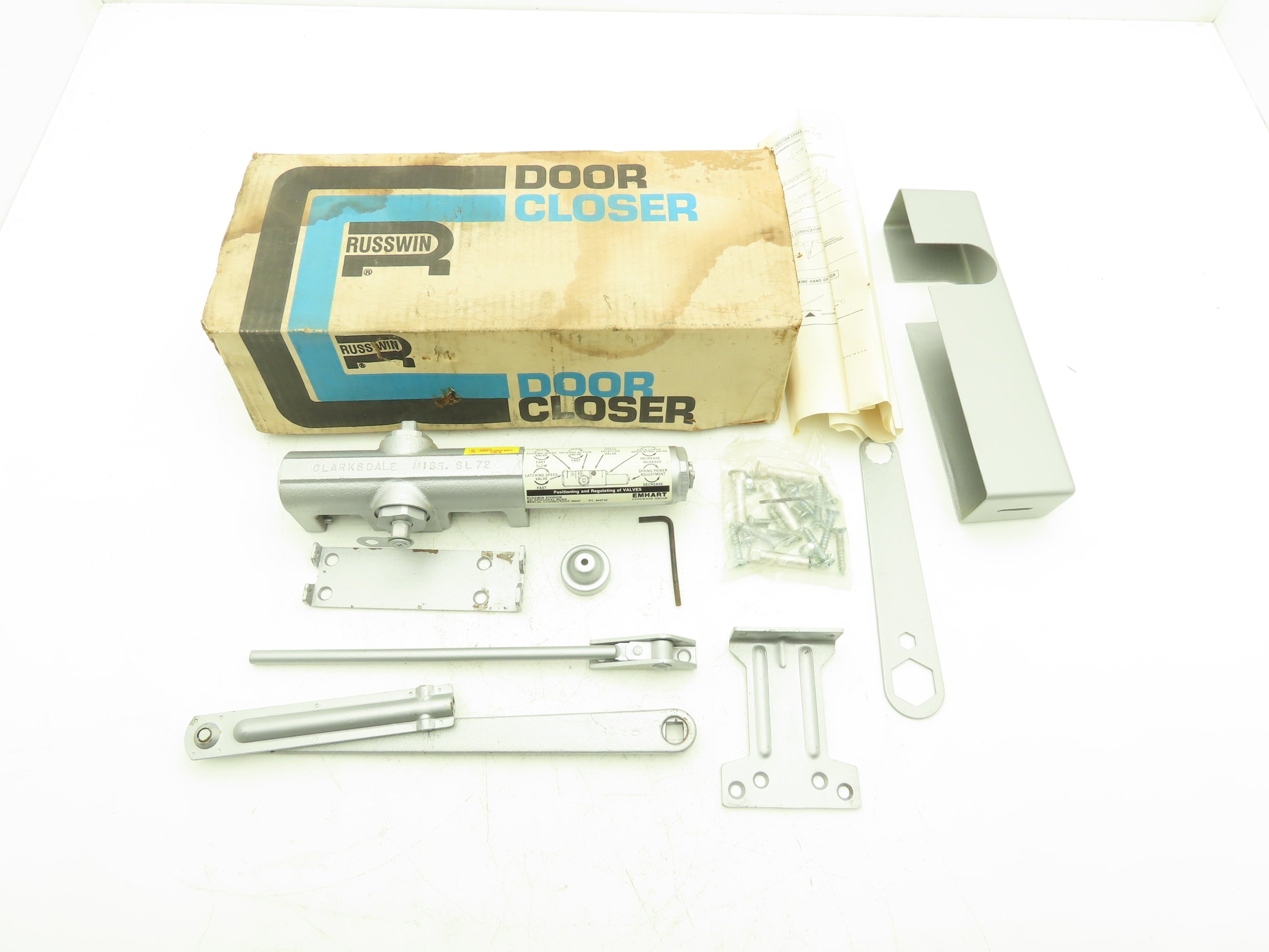 Russwin S2820 Automatic Door Closer w/Cover Adjustable Arm Aluminum Co ...