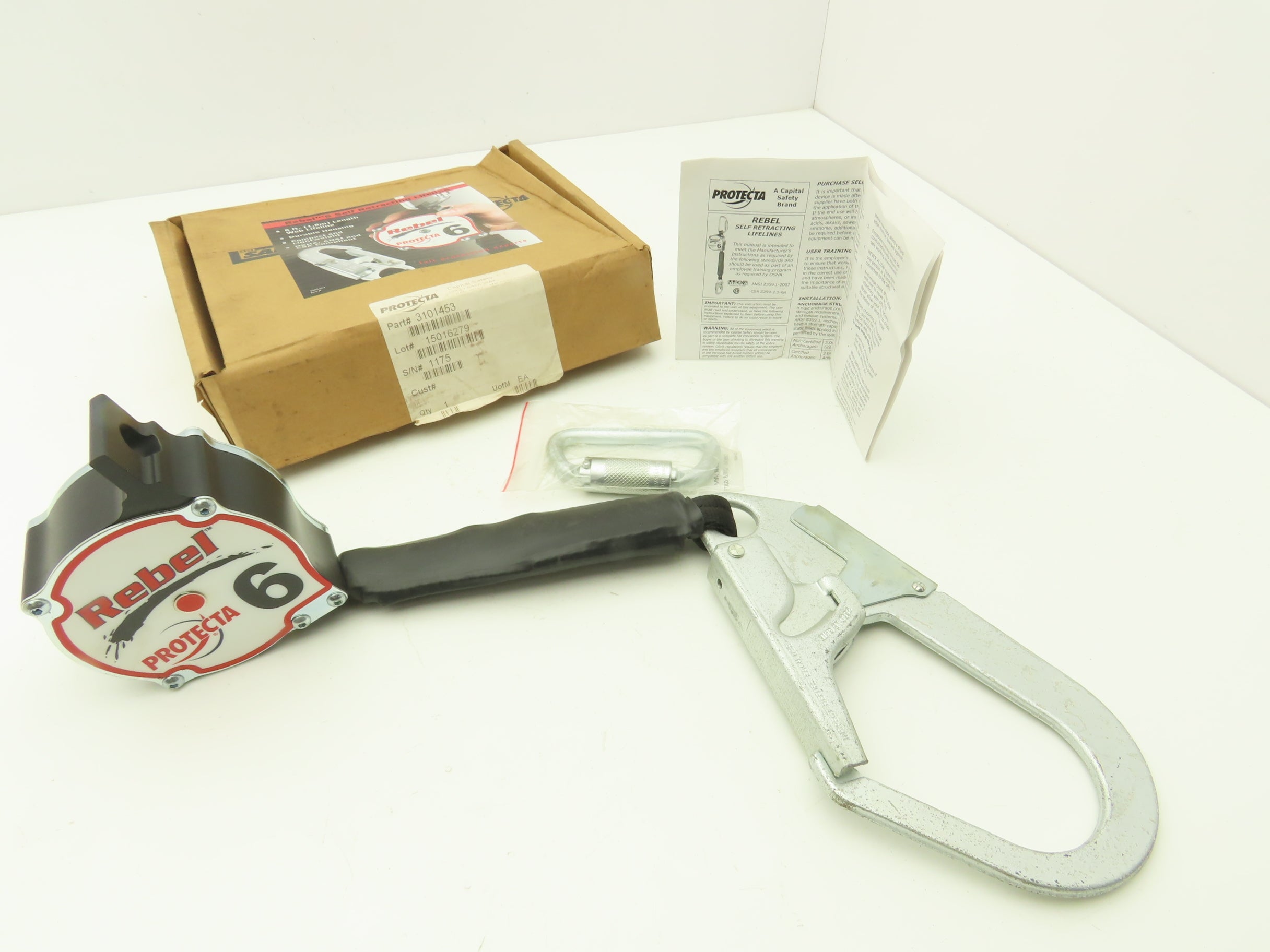 DBI-Sala 3101453 Rebel 6 Protecta Self Retracting Fall Safety Lifeline ...