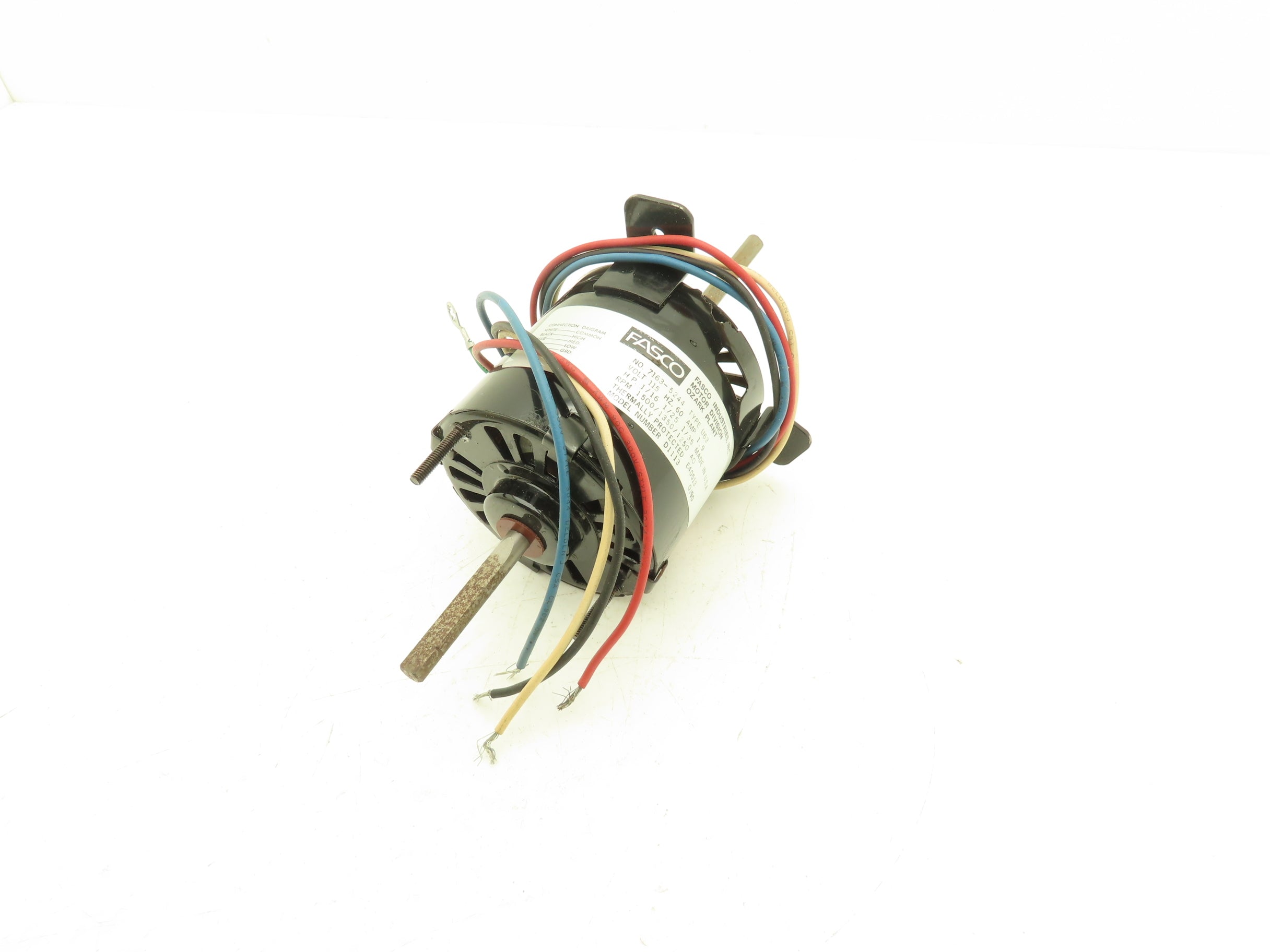 Fasco 7163-5244 3 Speed AC Blower Motor 1/16Hp 1500RPM Model D1113 115 ...