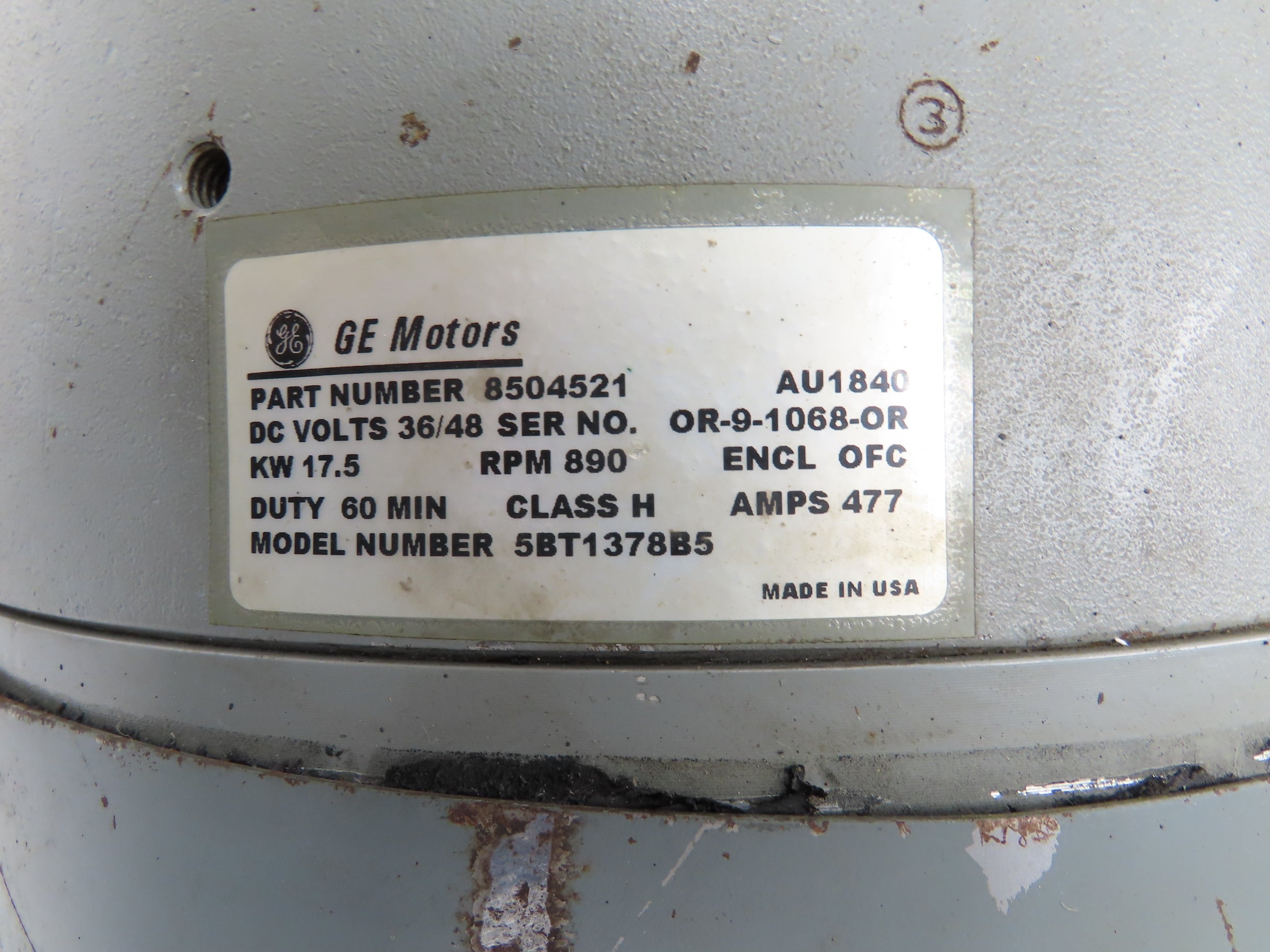 General Electric 8504521 Yale Forklift Motor 17.5kW 890rpm 36-48VDC 5B ...