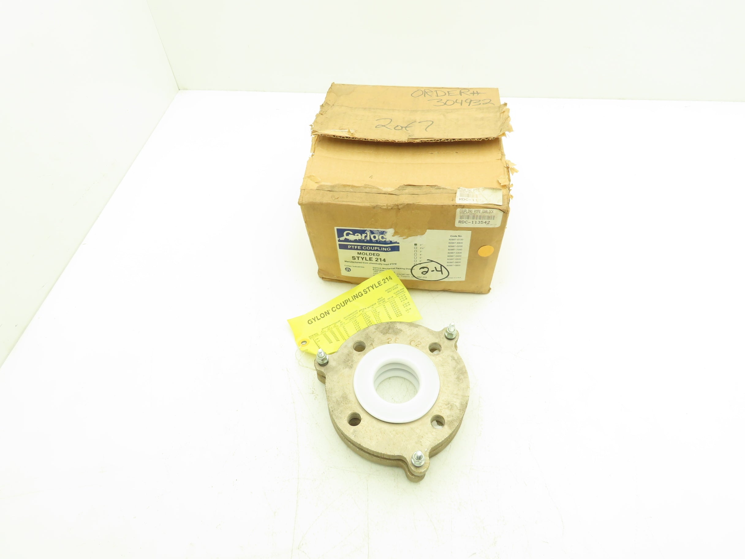 Garlock 214 PTFE Flexible Expansion Coupling Gylon 2" Molded – ARROW ...