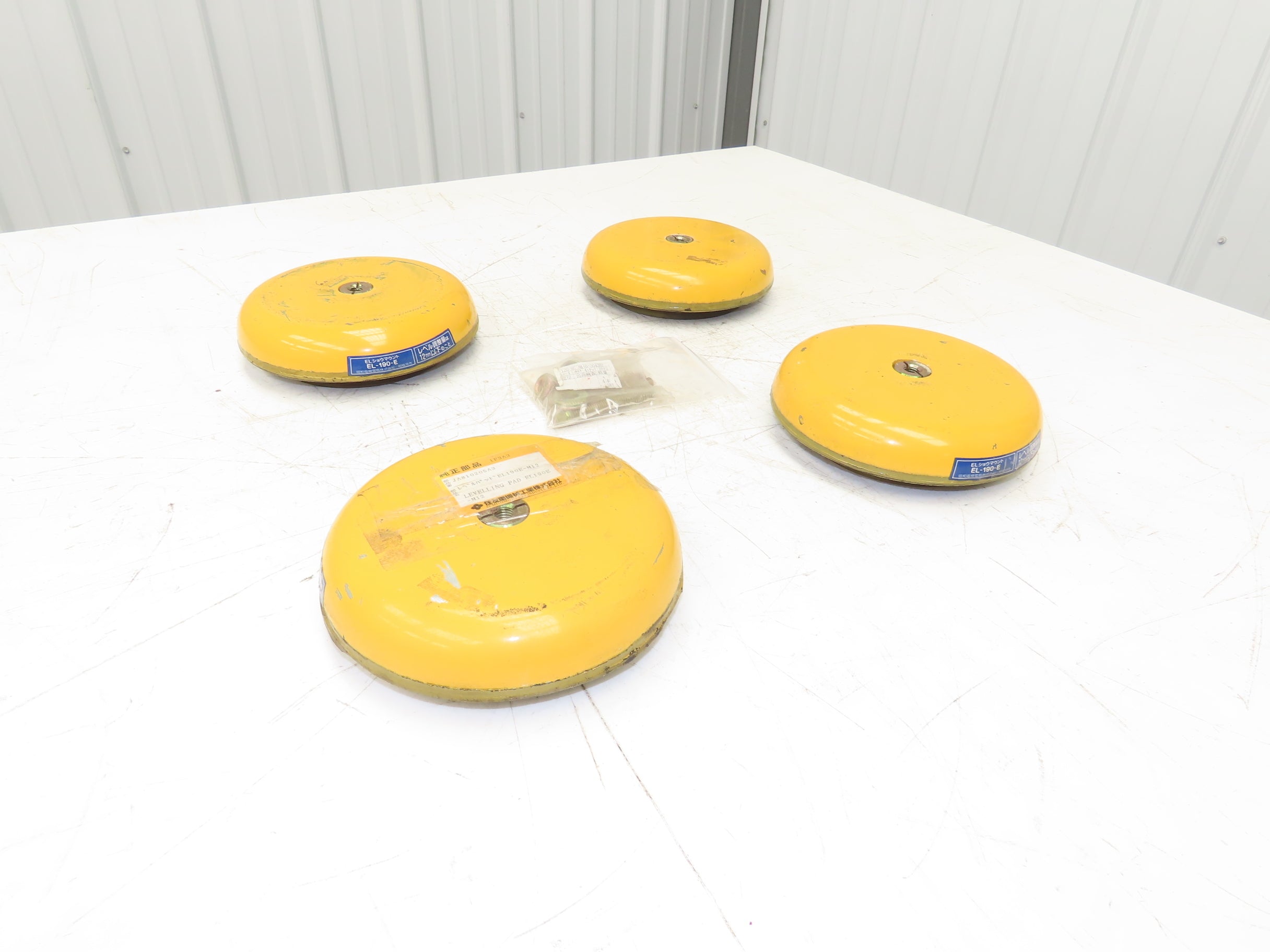 EL-190-E Machine Leveling Feet Rubber Pads M12x1.75x 3"Stud 7.5"OD Set ...