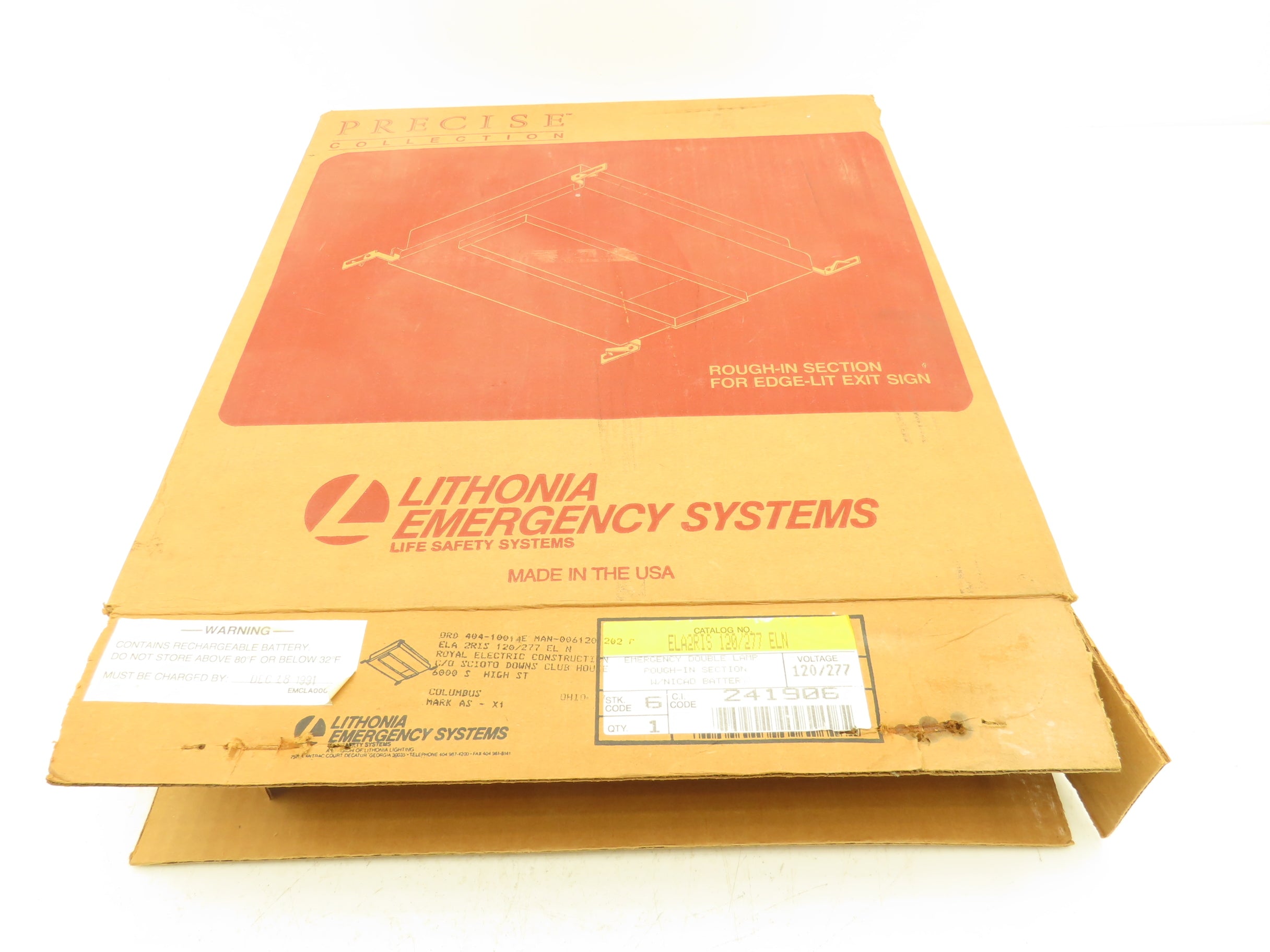 Lithonia Lighting ELA2RIS 120/277 ELN Green LED Rough-In Section Emerg ...
