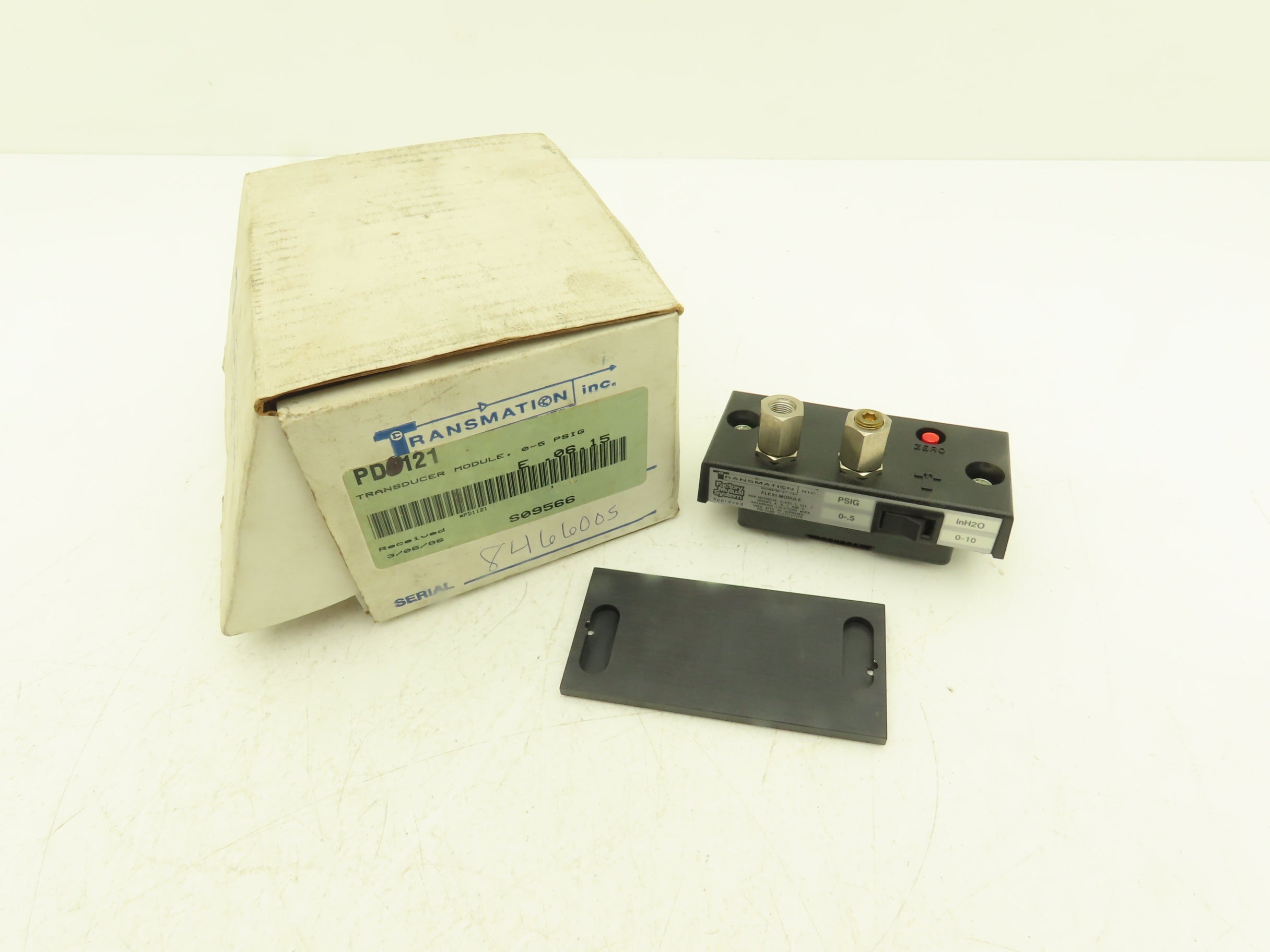 Transmation PD0121 Flexi-Module Pressure Transducer 0-0.5PSI 0-10 In H ...