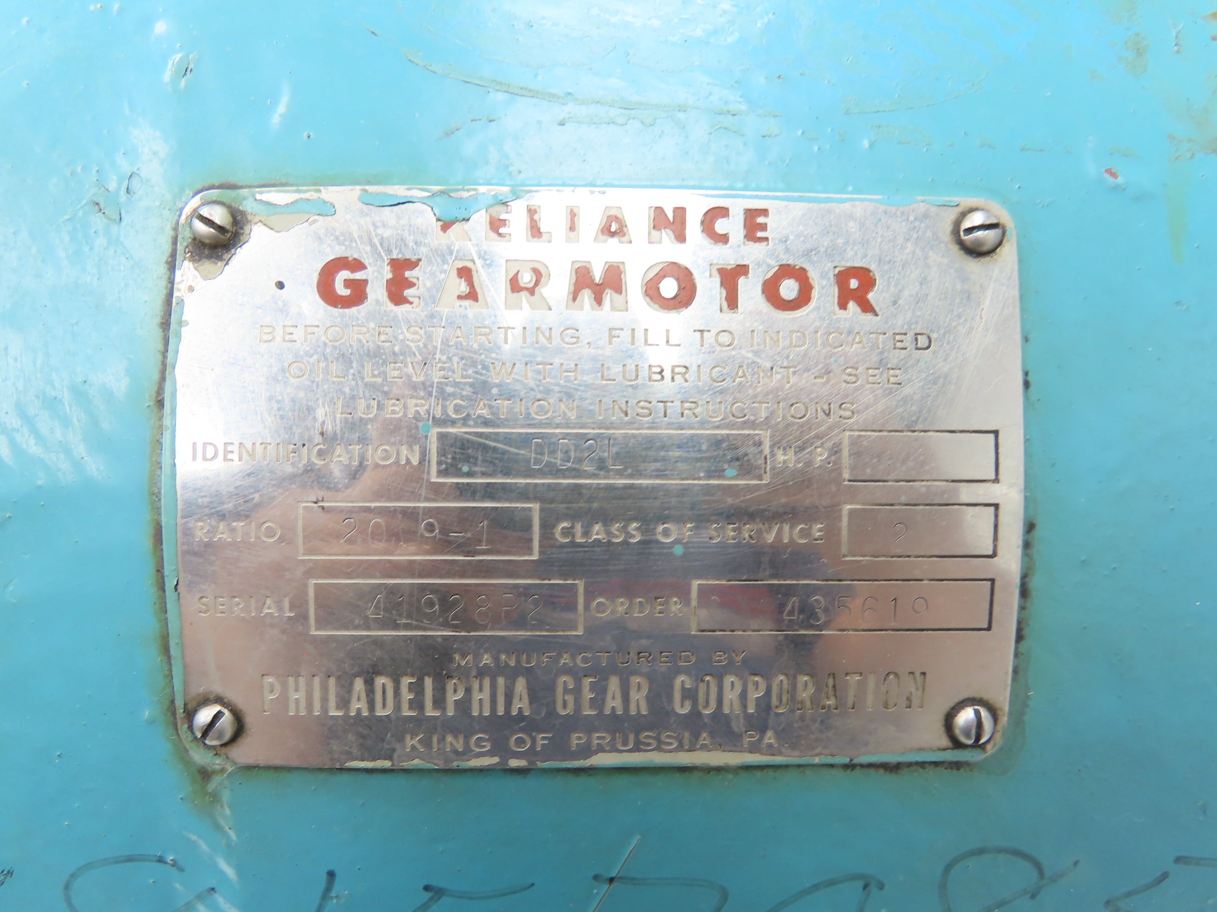 Reliance Electric DD2L Inline Gearmotor Gearbox 20.9 Ratio 2-5/8" Shaf ...