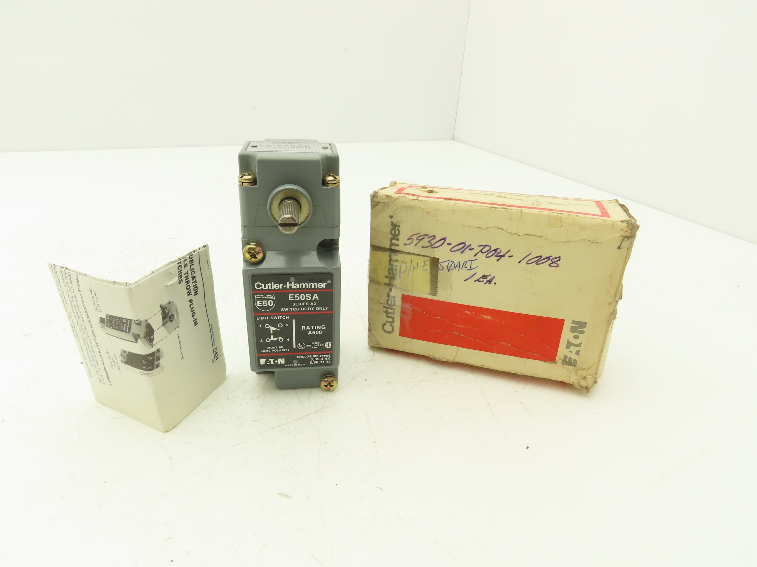 Cutler Hammer E50SA Limit Switch Interchange E50 Series A2 5° Pretrave ...