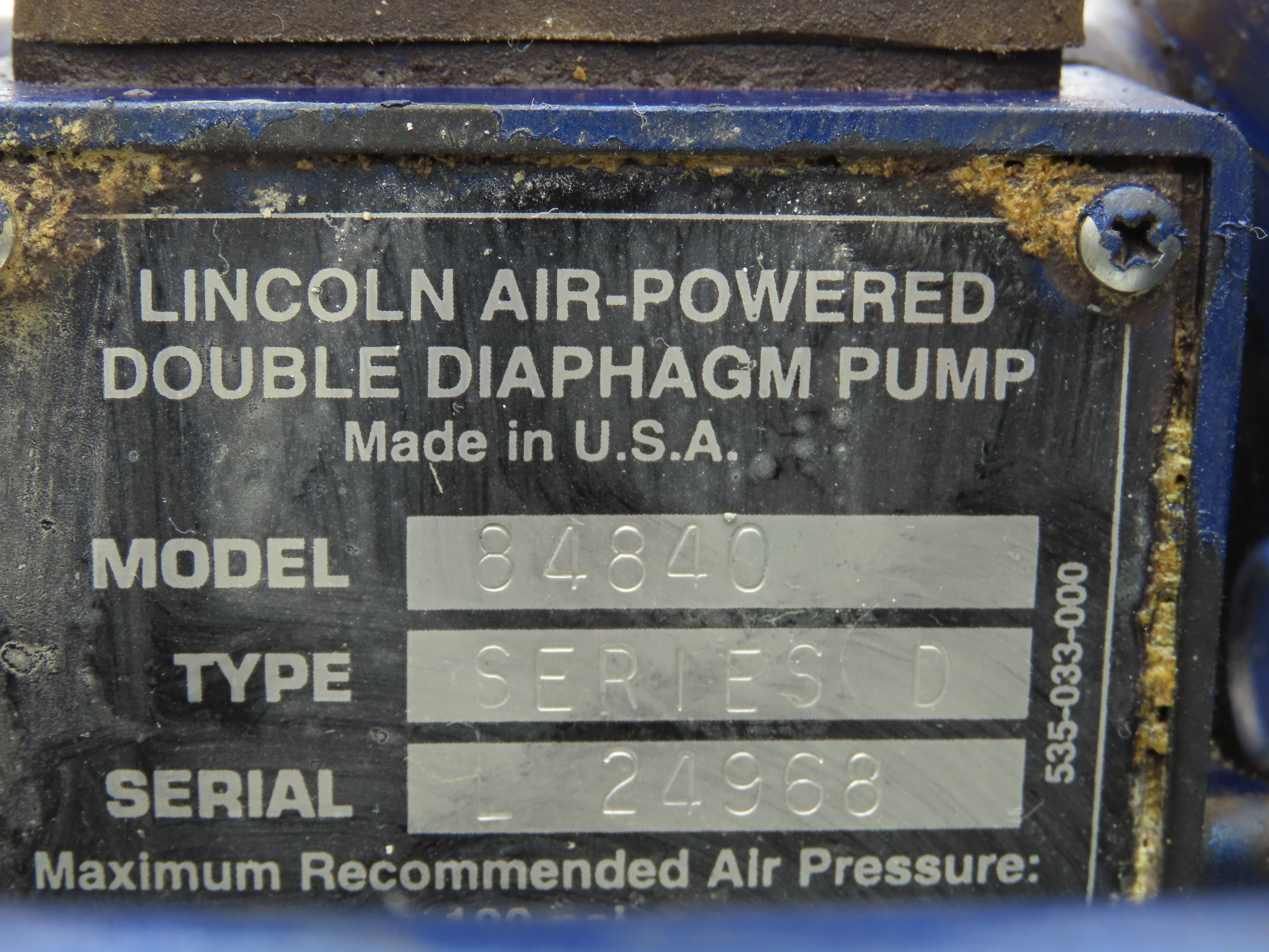 Lincoln Series D 84840 Pneumatic Diaphragm Air Pump 1/4"NPT Inlet 100p ...