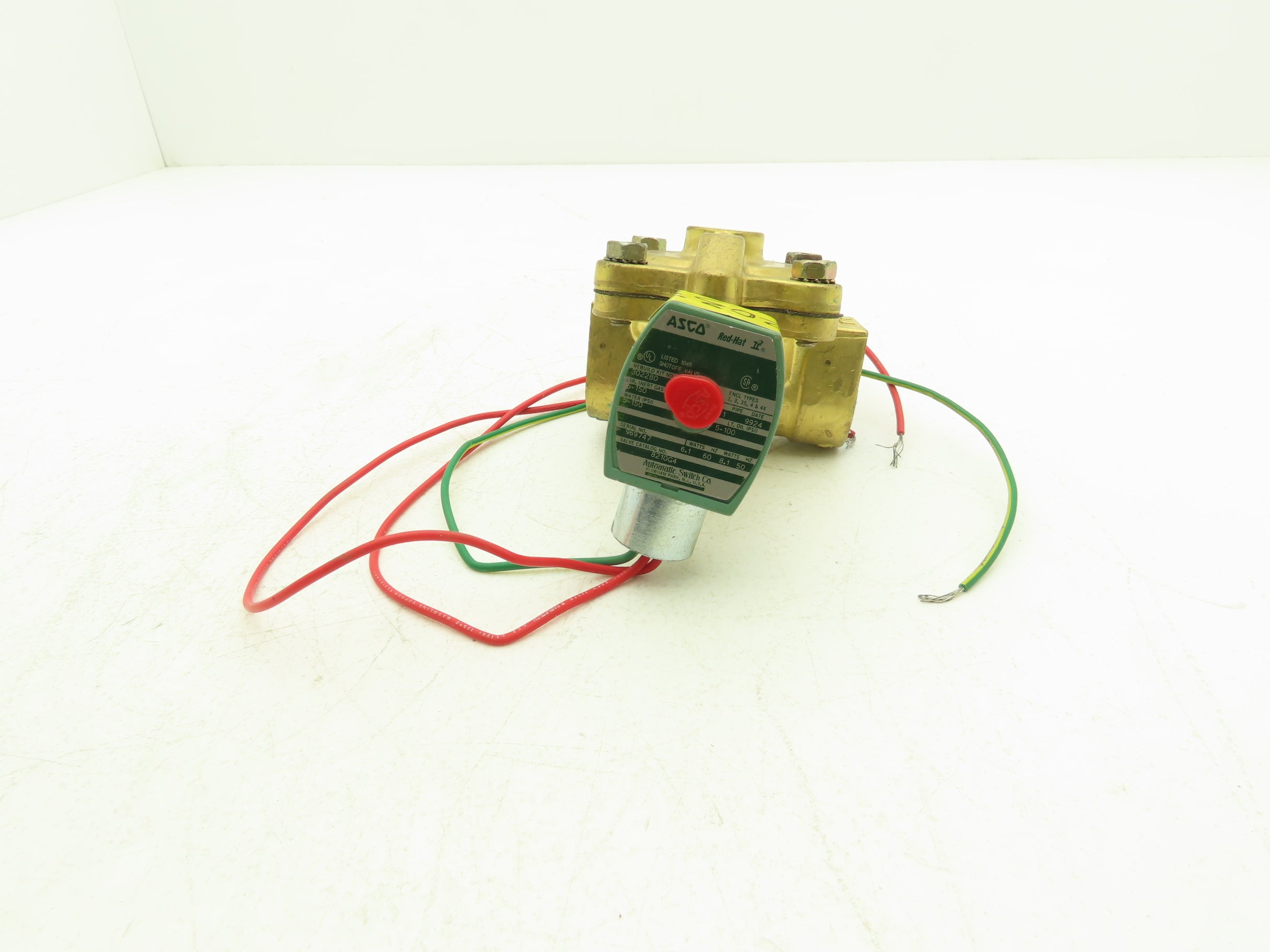 Asco 8210G4 Brass Solenoid Valve 2-Way 1"NPT 120VAC Normally Closed 5 ...