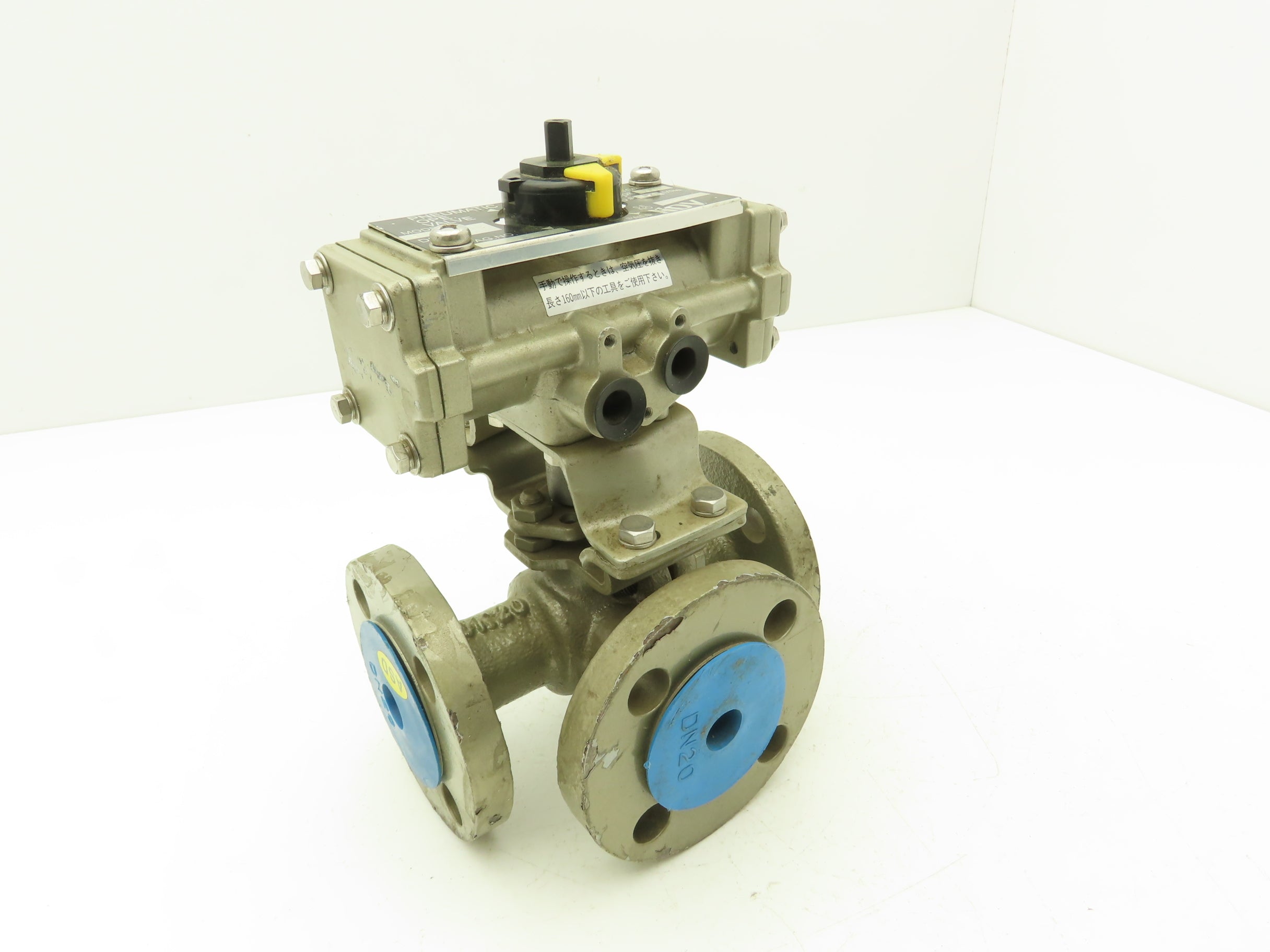 NDV Nippon EPN1304NB-L2 DN20 3/4" Flanged 3-Way Ball Valve & Pneumatic ...