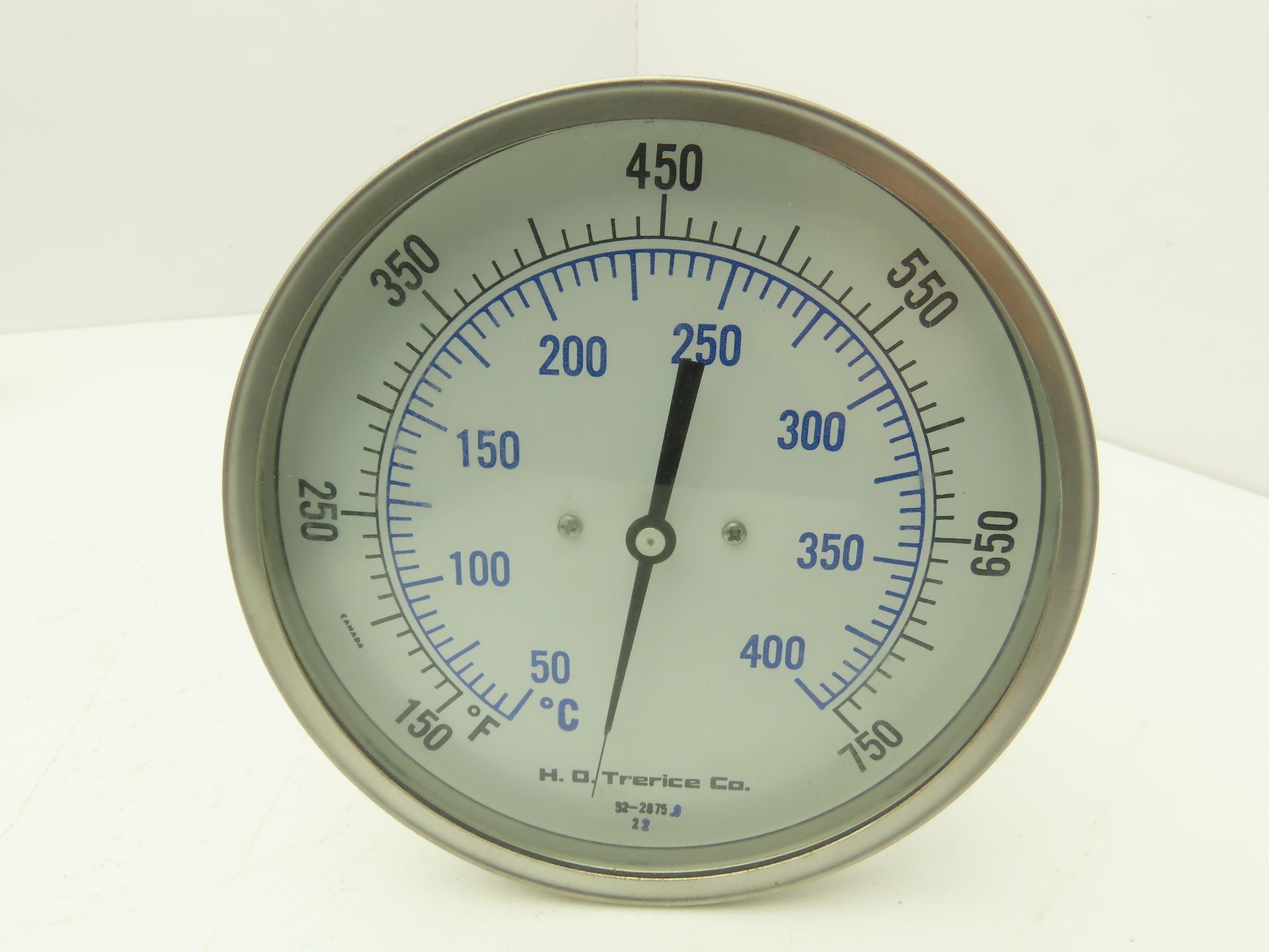 Trerice Boiler Temp Thermometer Gauge 5"Dial 18"Stem 150-750°F Bi-Meta ...
