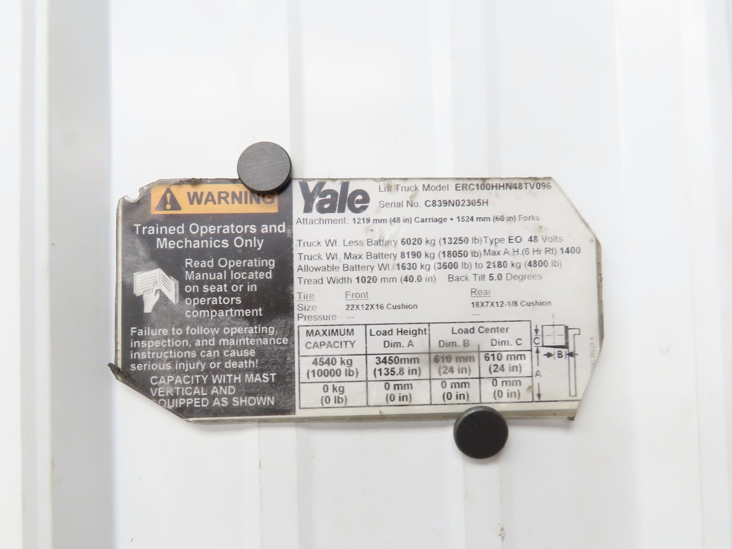 Danaher 83Y05355A AC SuperDrive Forklift Motor Controller 48V Off ERC1 ...